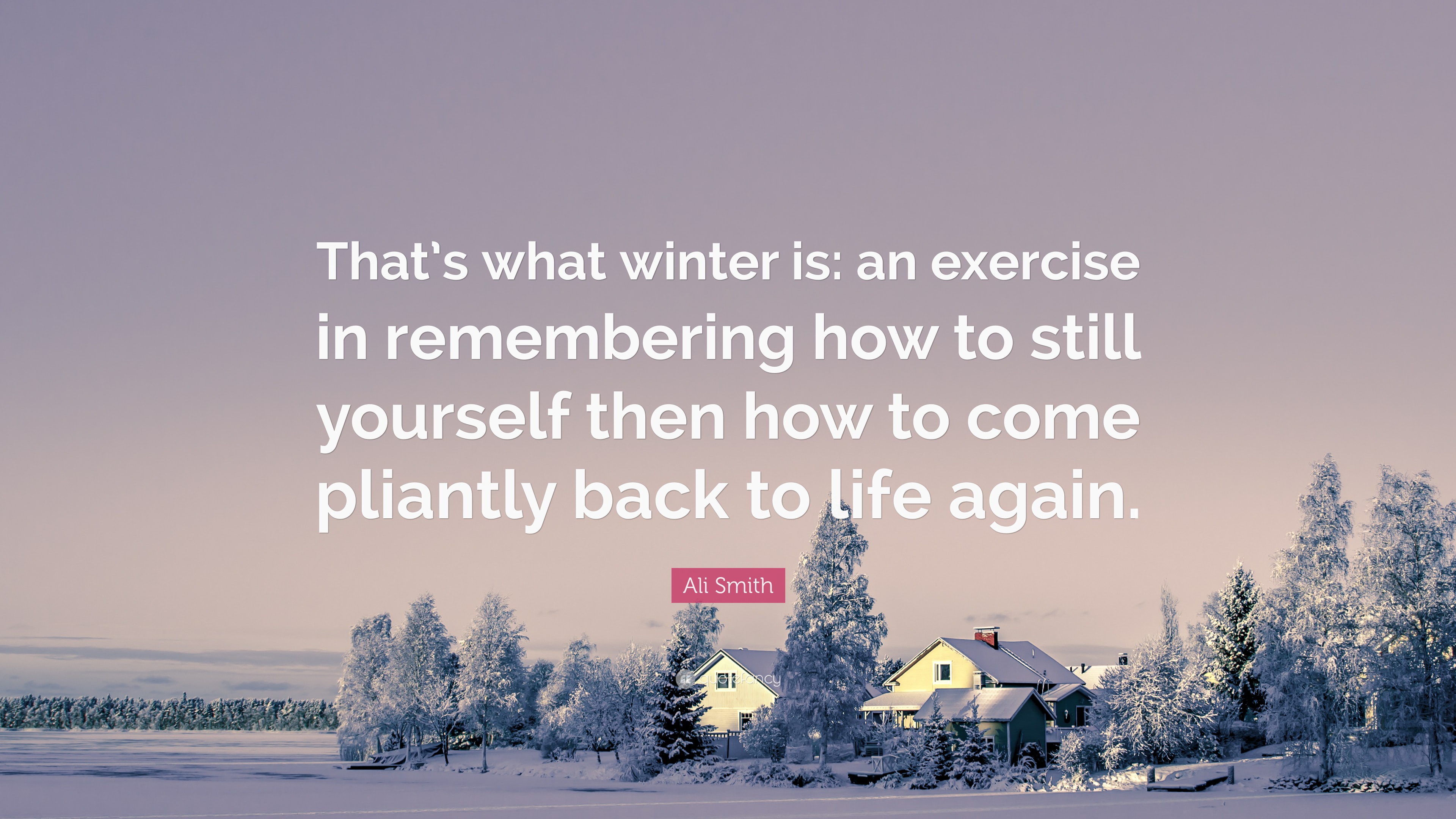 Ali Smith Quote: “That’s what winter is: an exercise in remembering how ...