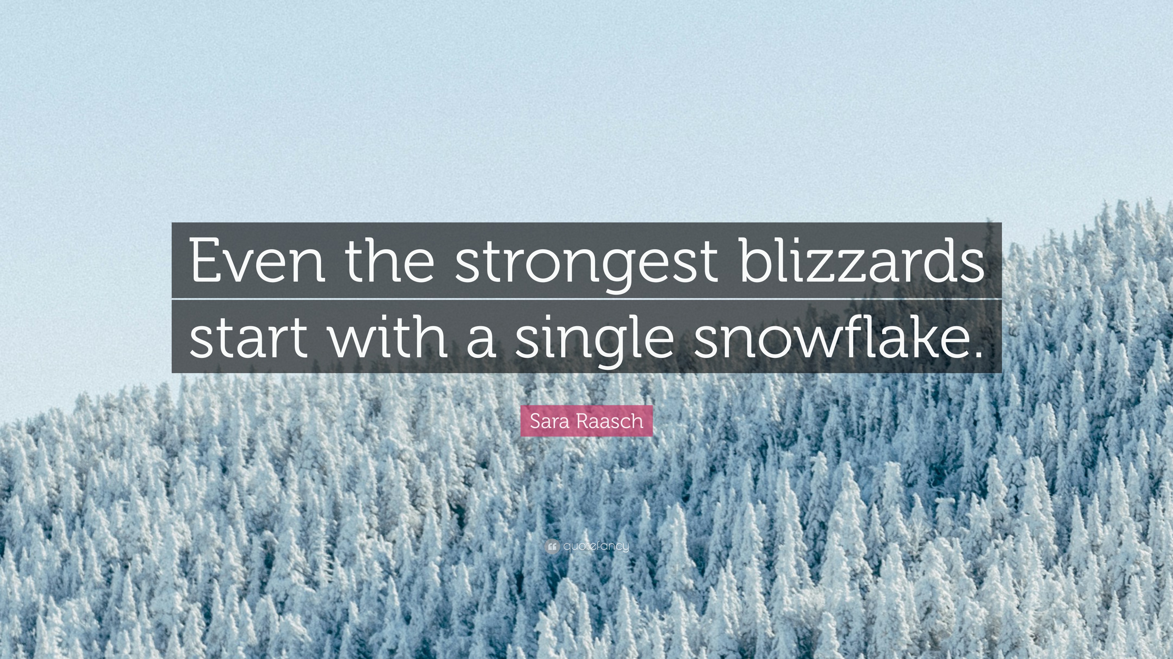 Sara Raasch Quote: “Even the strongest blizzards start with a single ...