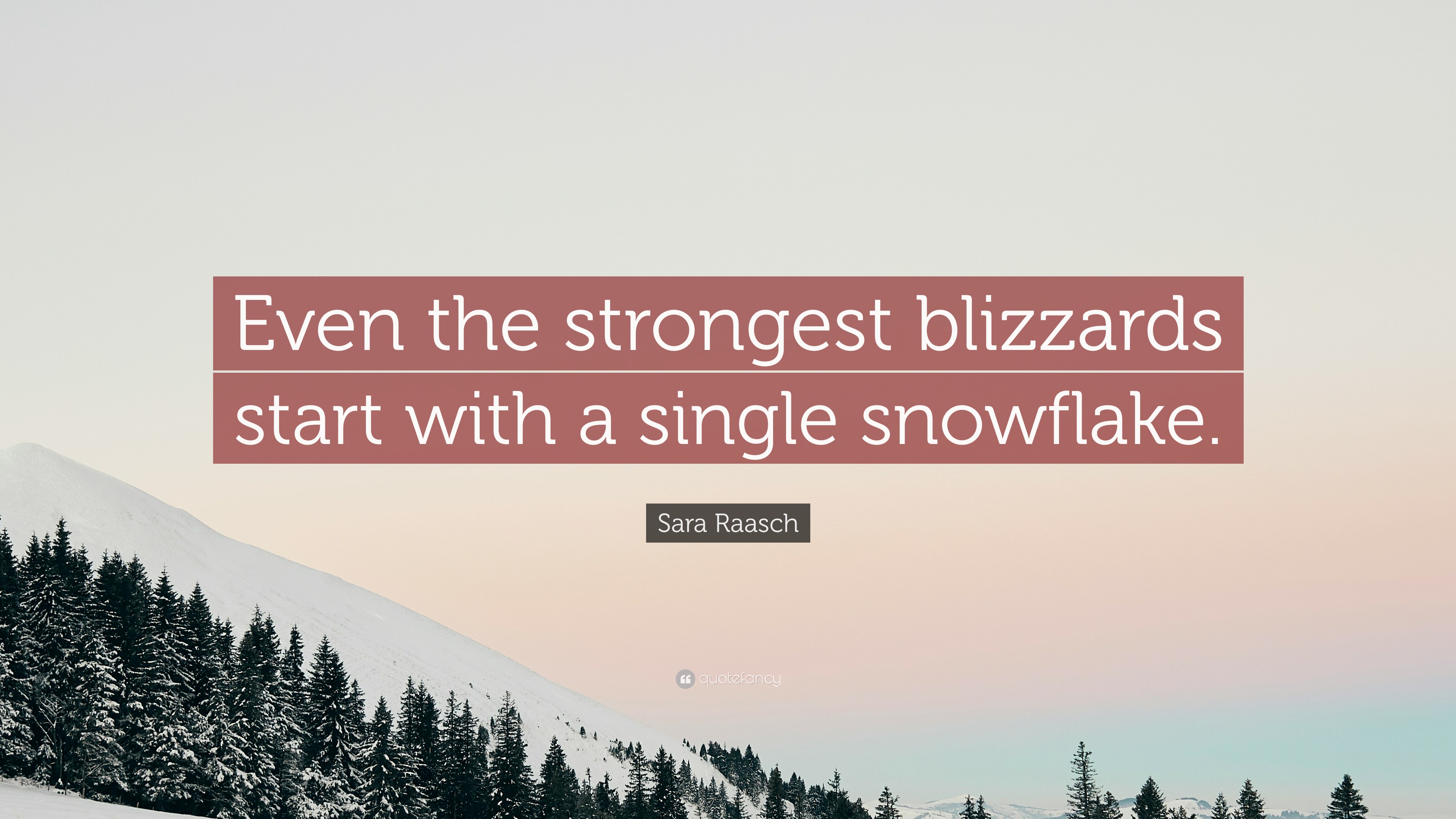 Sara Raasch Quote: “Even the strongest blizzards start with a single ...