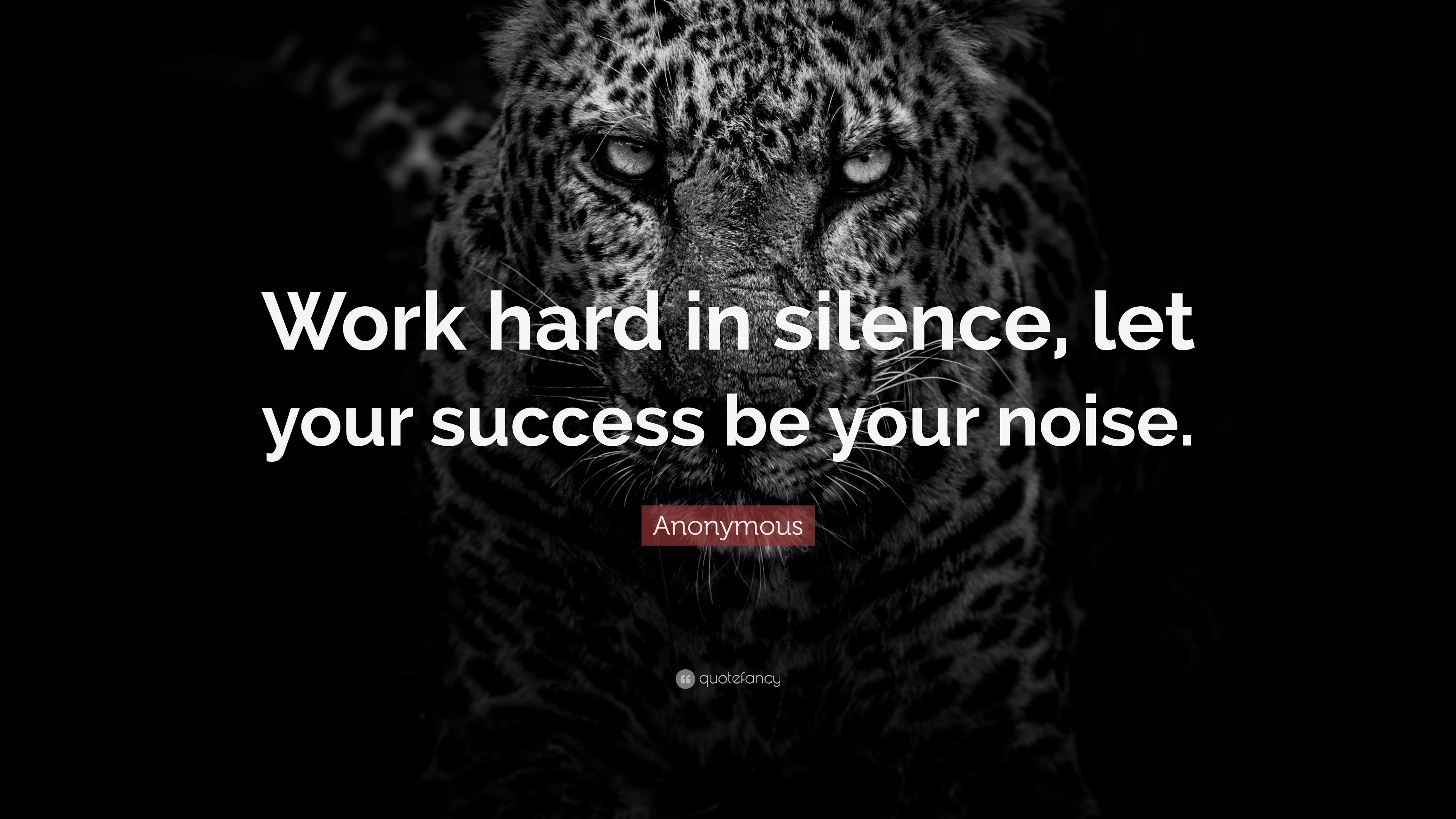 Anonymous Quote: “Work hard in silence, let your success be your noise.”