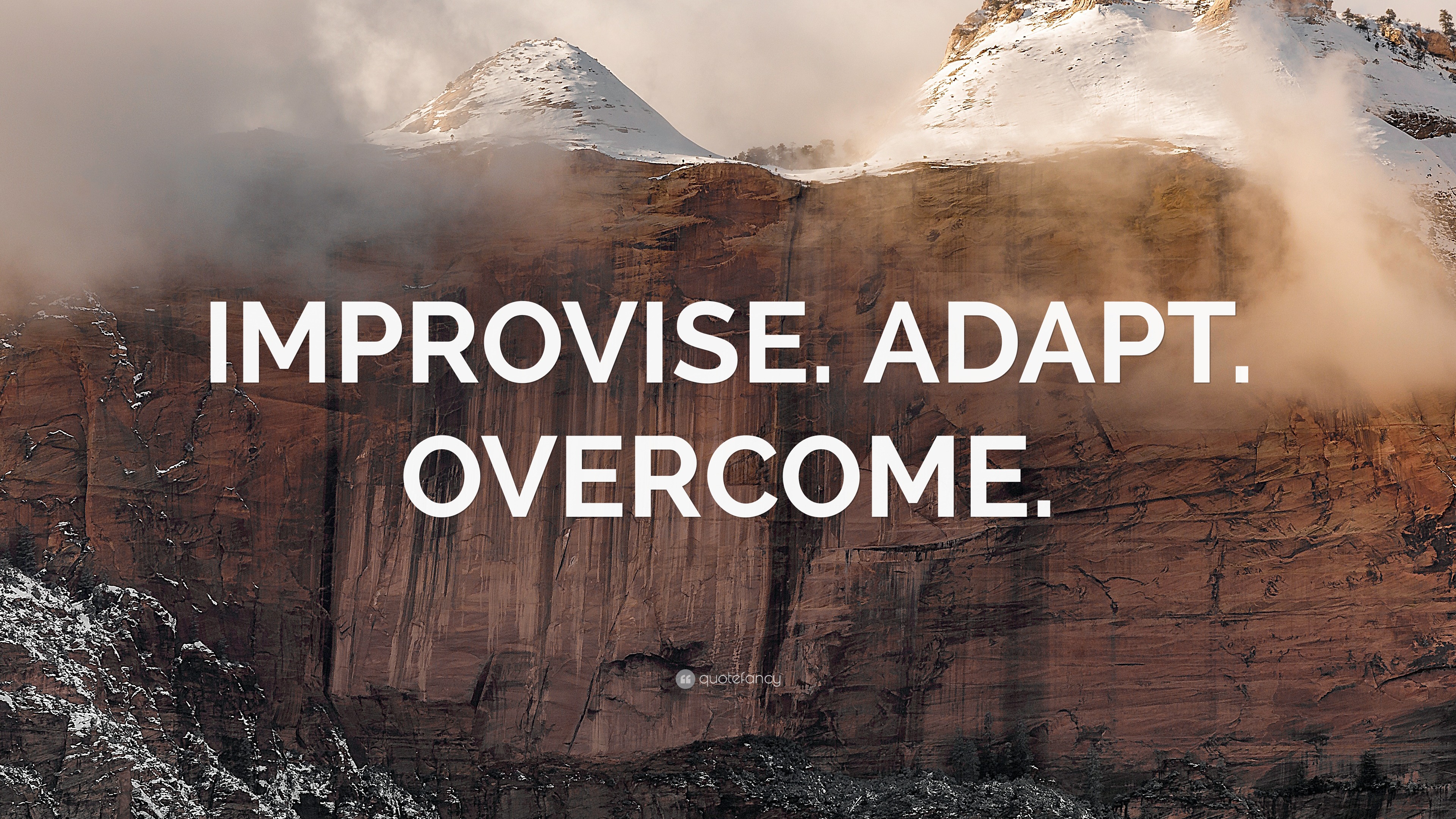 “IMPROVISE. ADAPT. OVERCOME.” Wallpaper by QuoteFancy