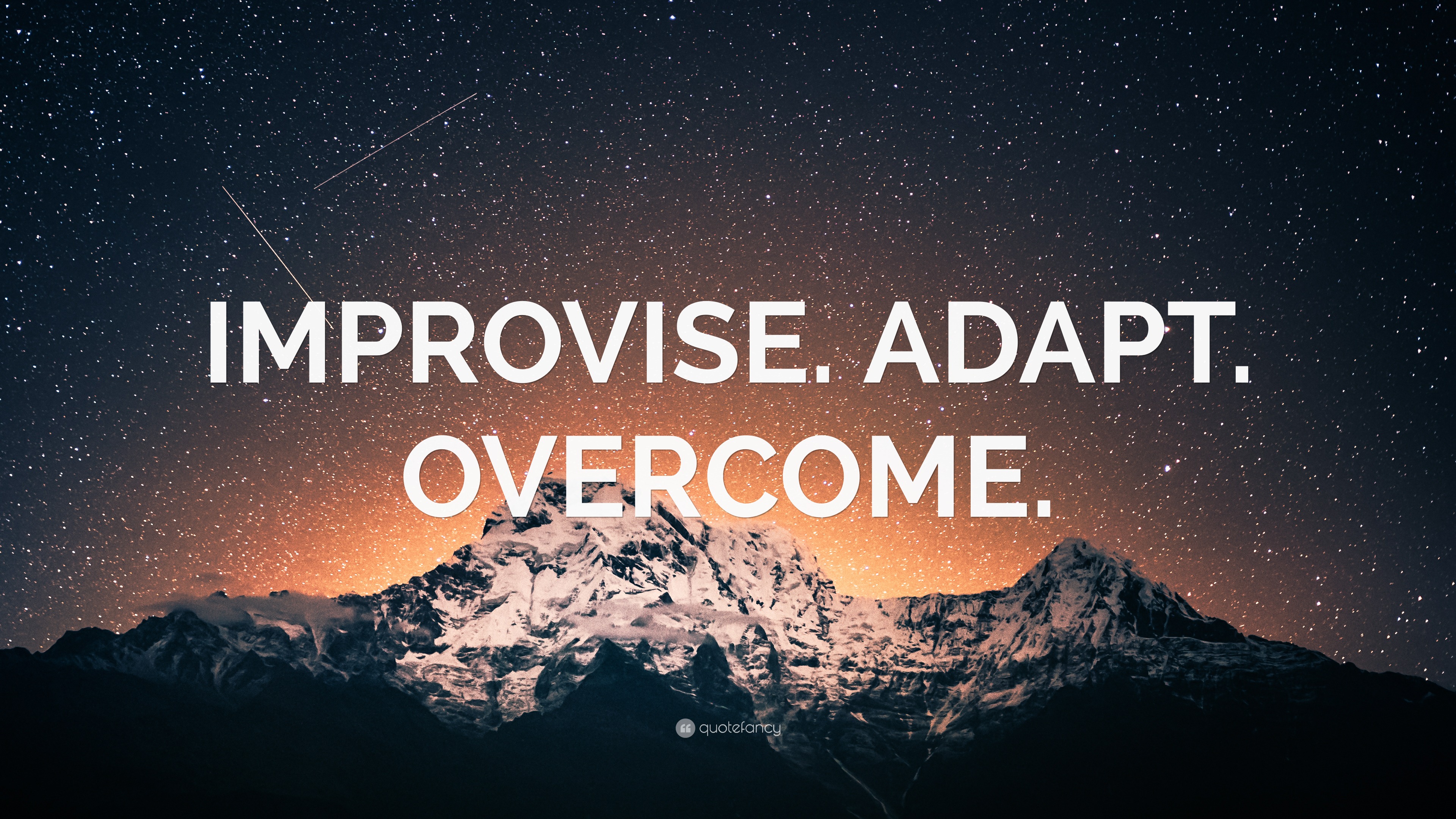 “IMPROVISE. ADAPT. OVERCOME.” Wallpaper by QuoteFancy