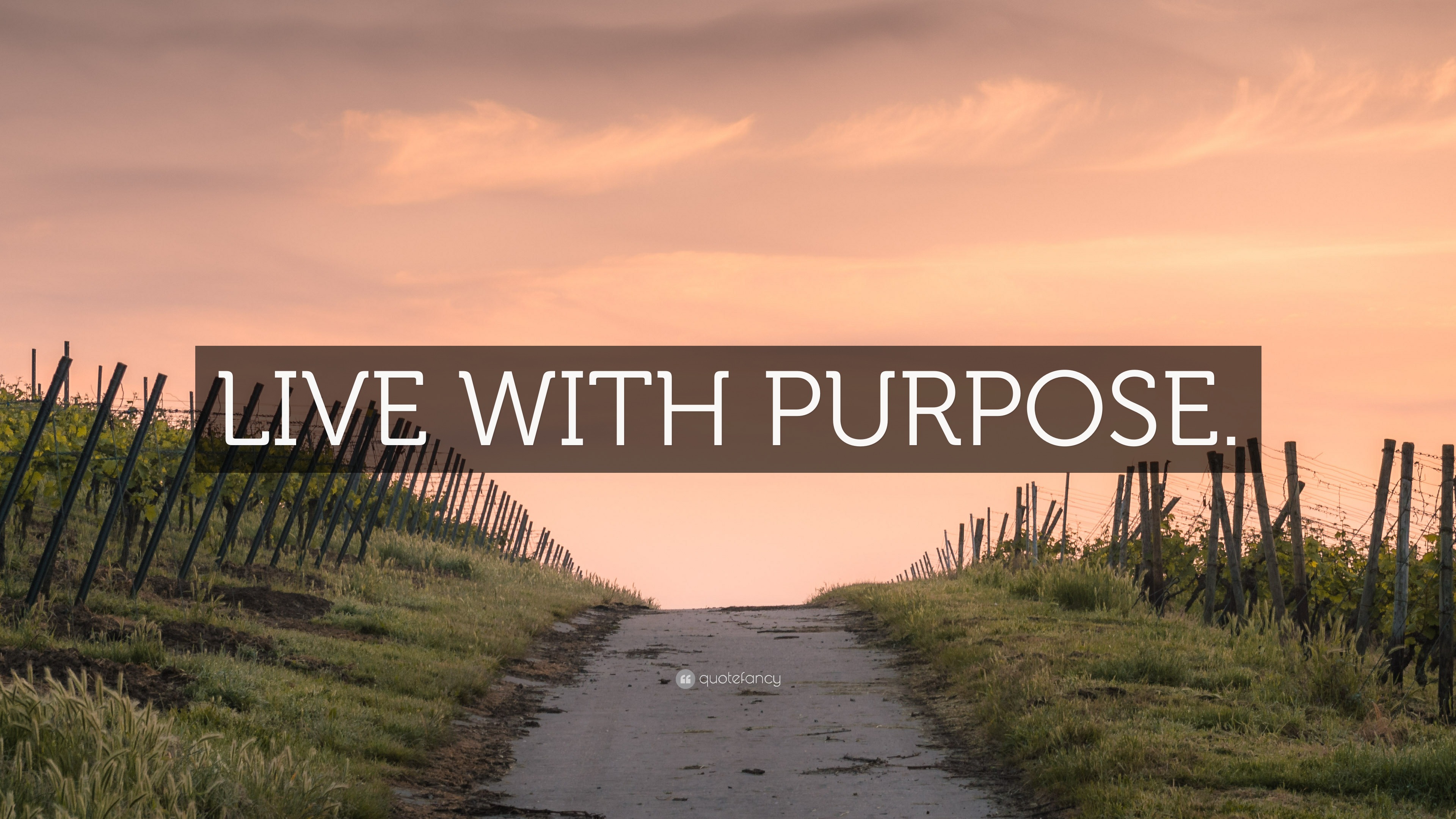 “LIVE WITH PURPOSE.” Wallpaper by QuoteFancy