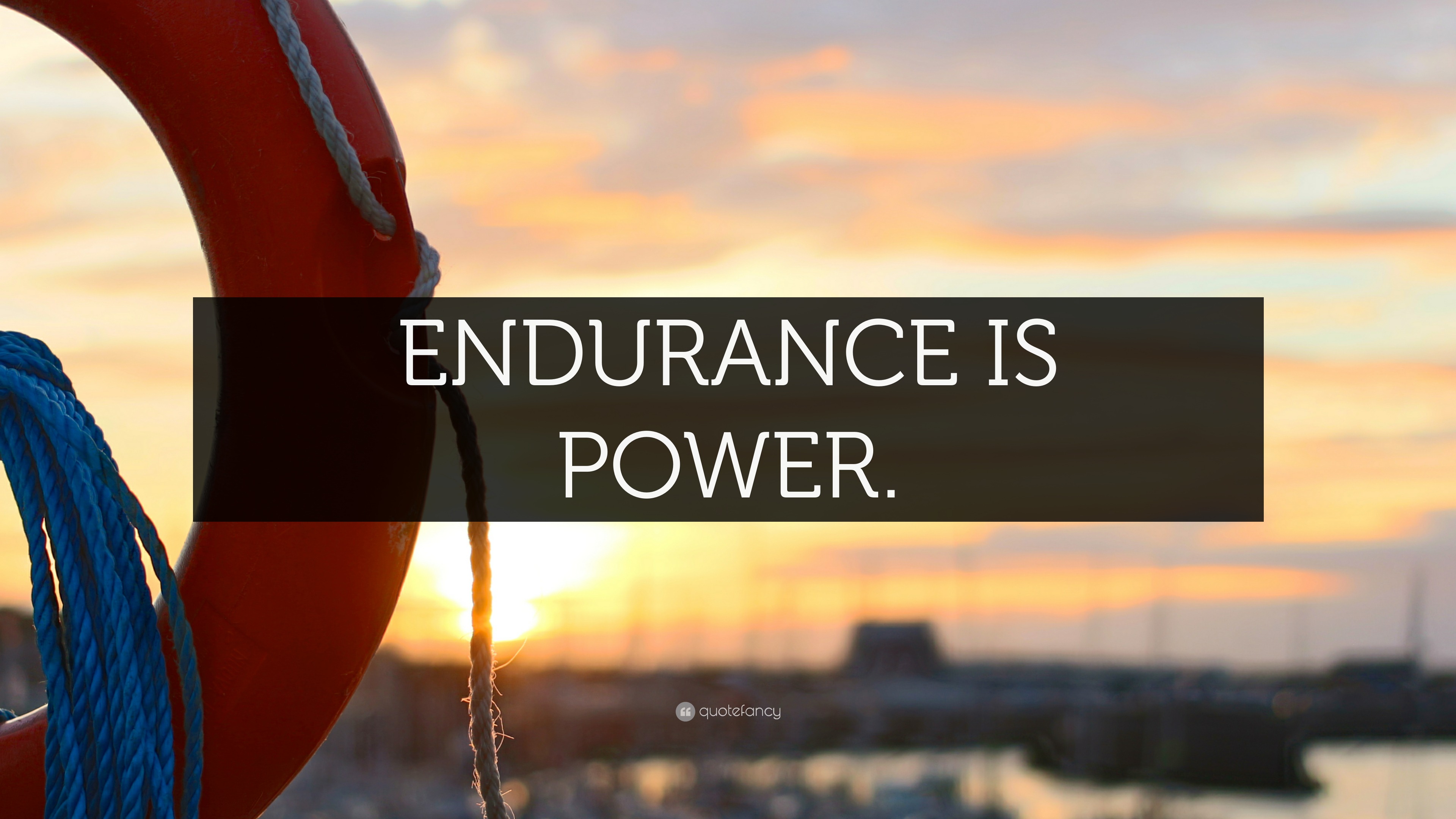 “ENDURANCE IS POWER.” Wallpaper by QuoteFancy