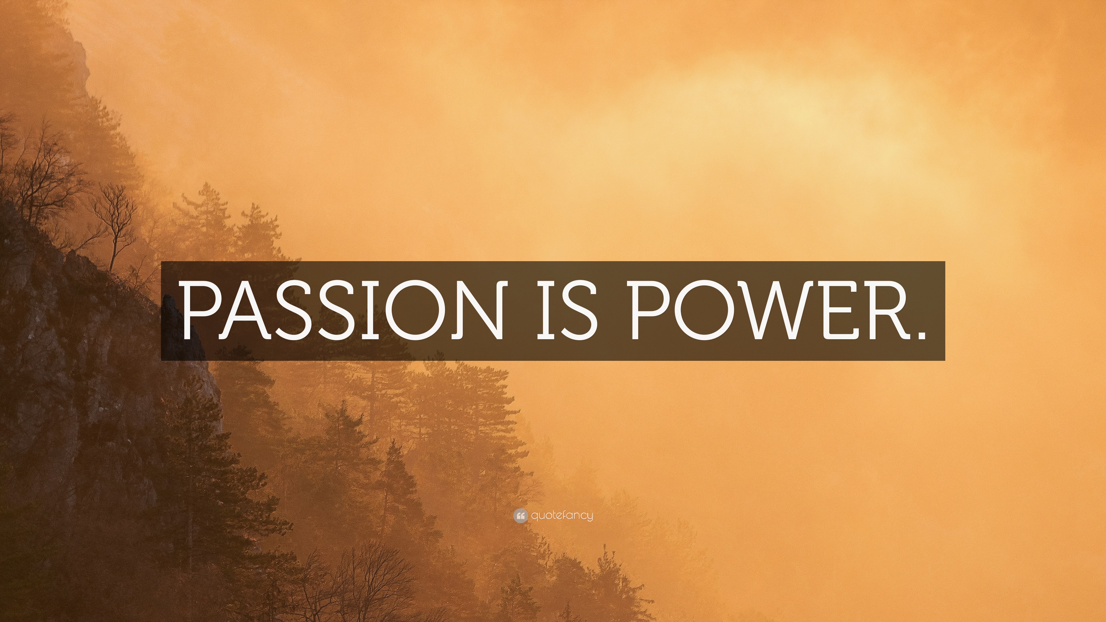 “PASSION IS POWER.” Wallpaper by QuoteFancy