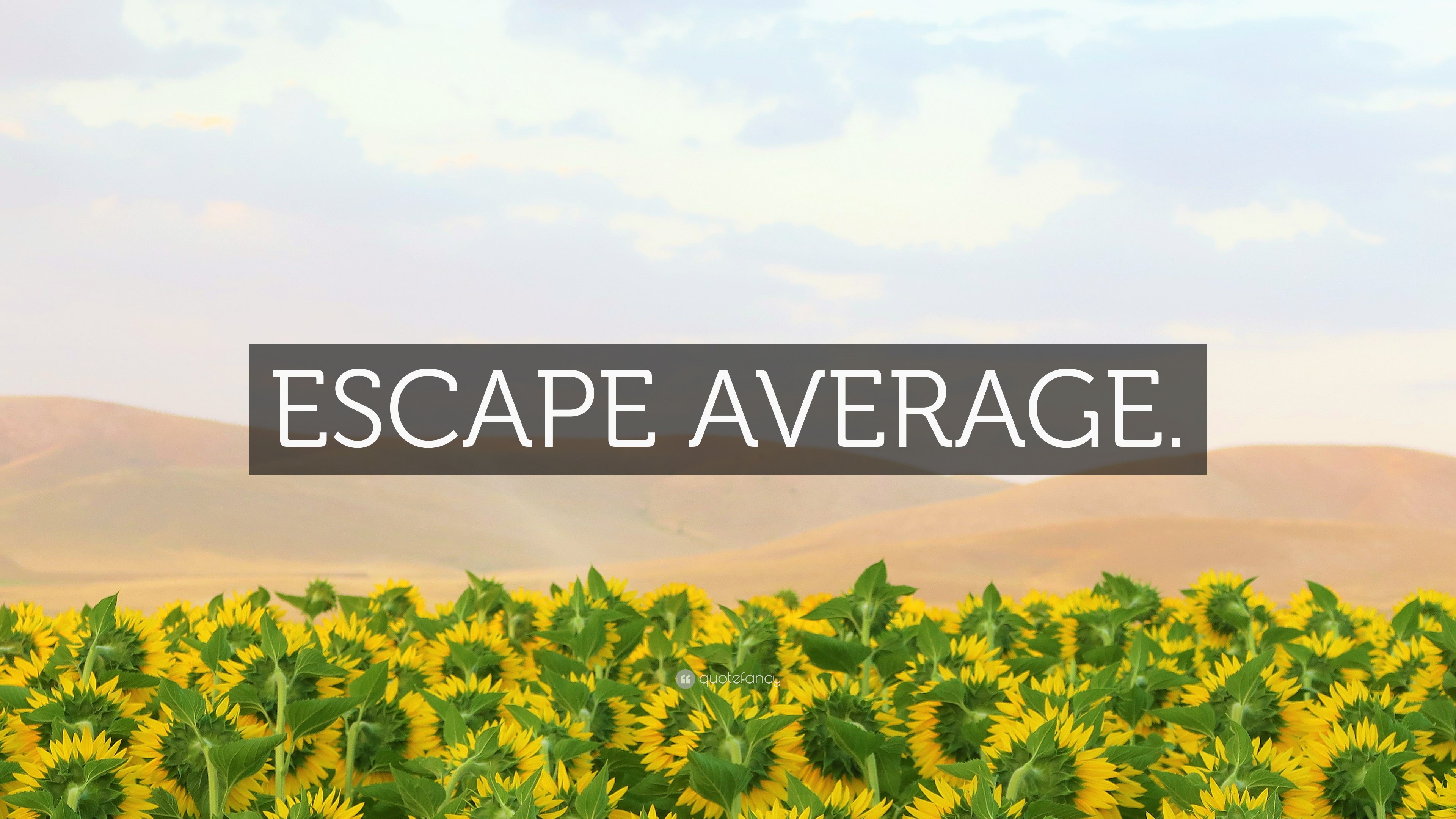 “ESCAPE AVERAGE.” Wallpaper by QuoteFancy