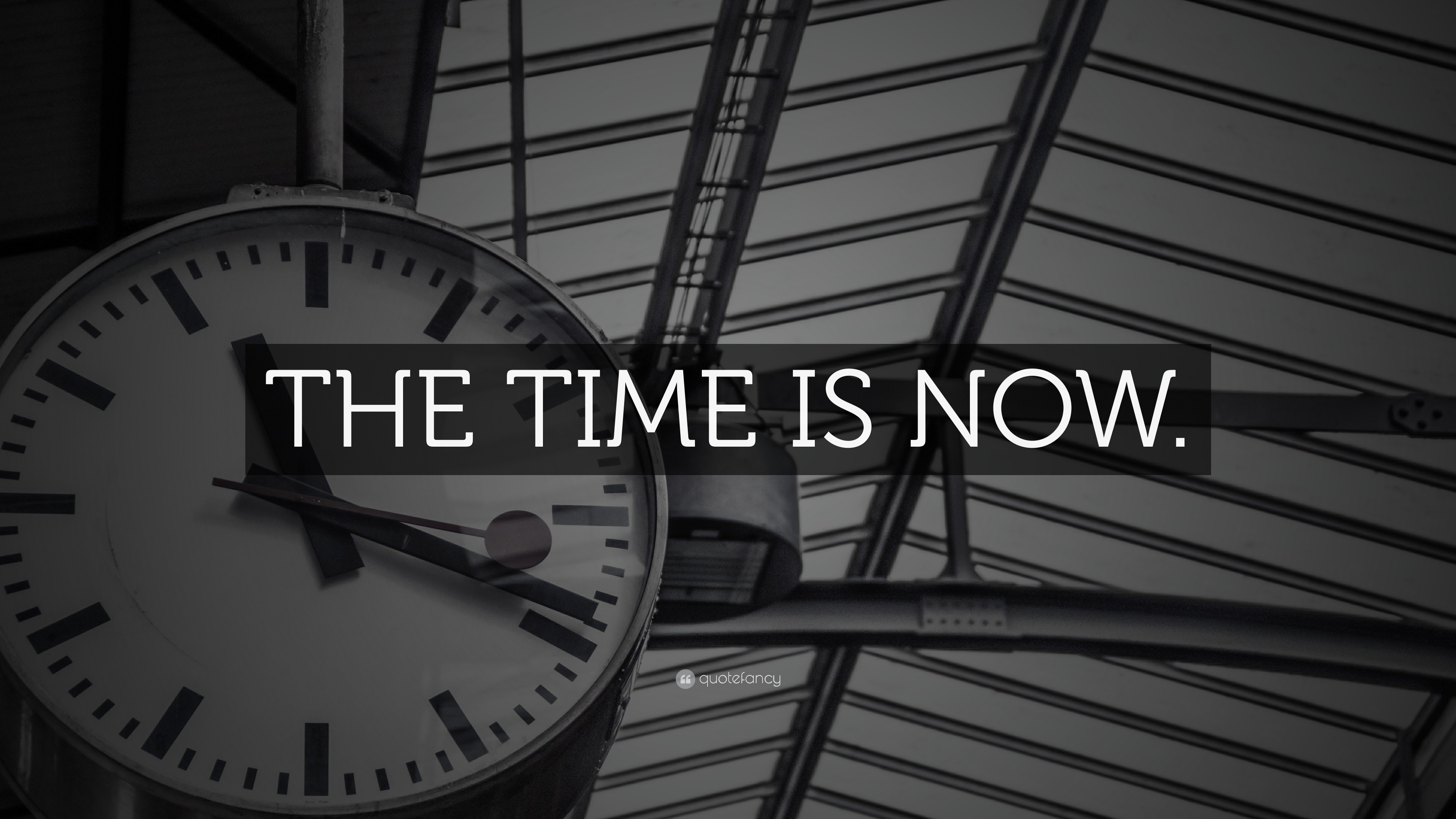 “THE TIME IS NOW.” Wallpaper by QuoteFancy