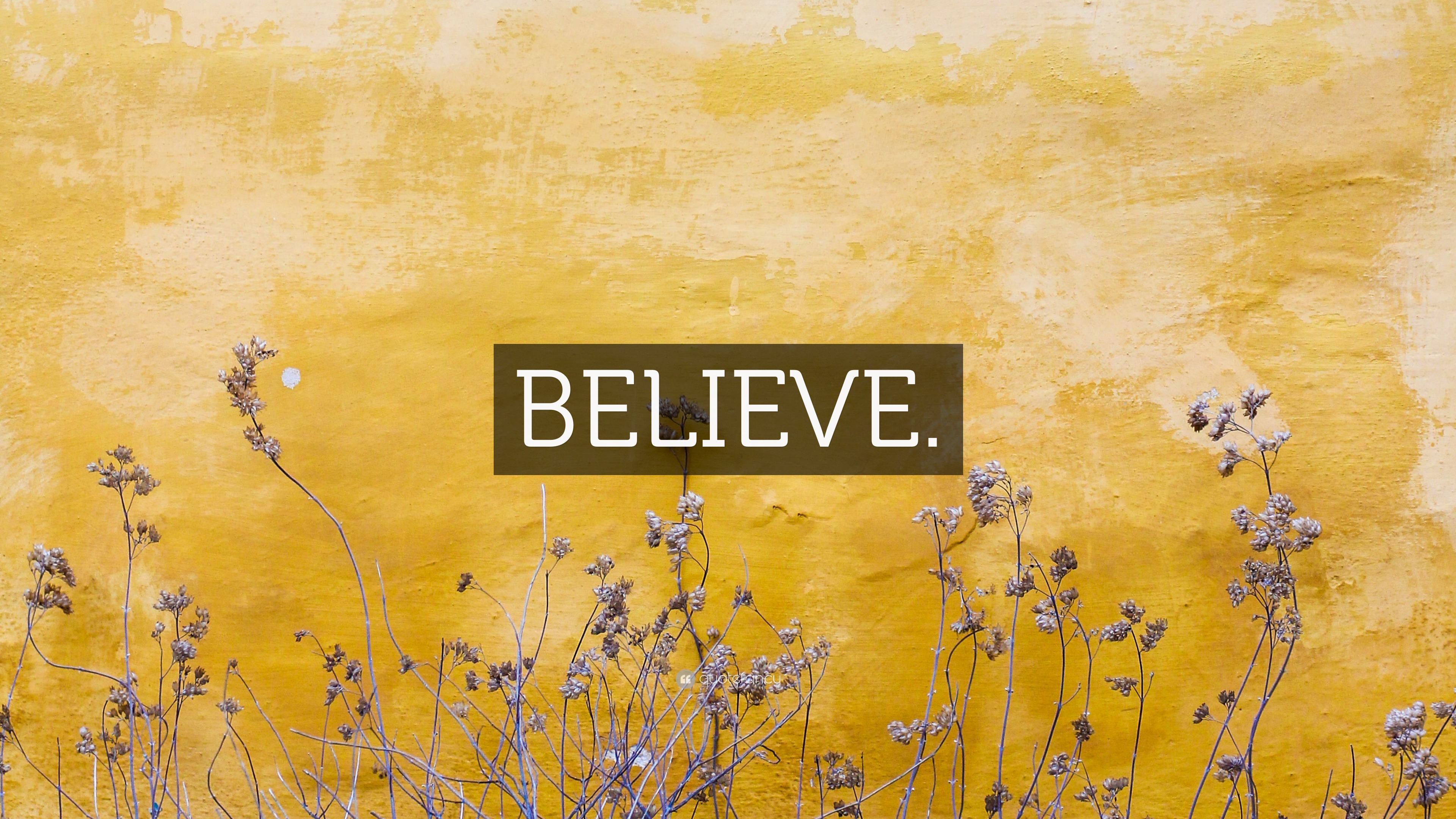 “BELIEVE.” Wallpaper by QuoteFancy