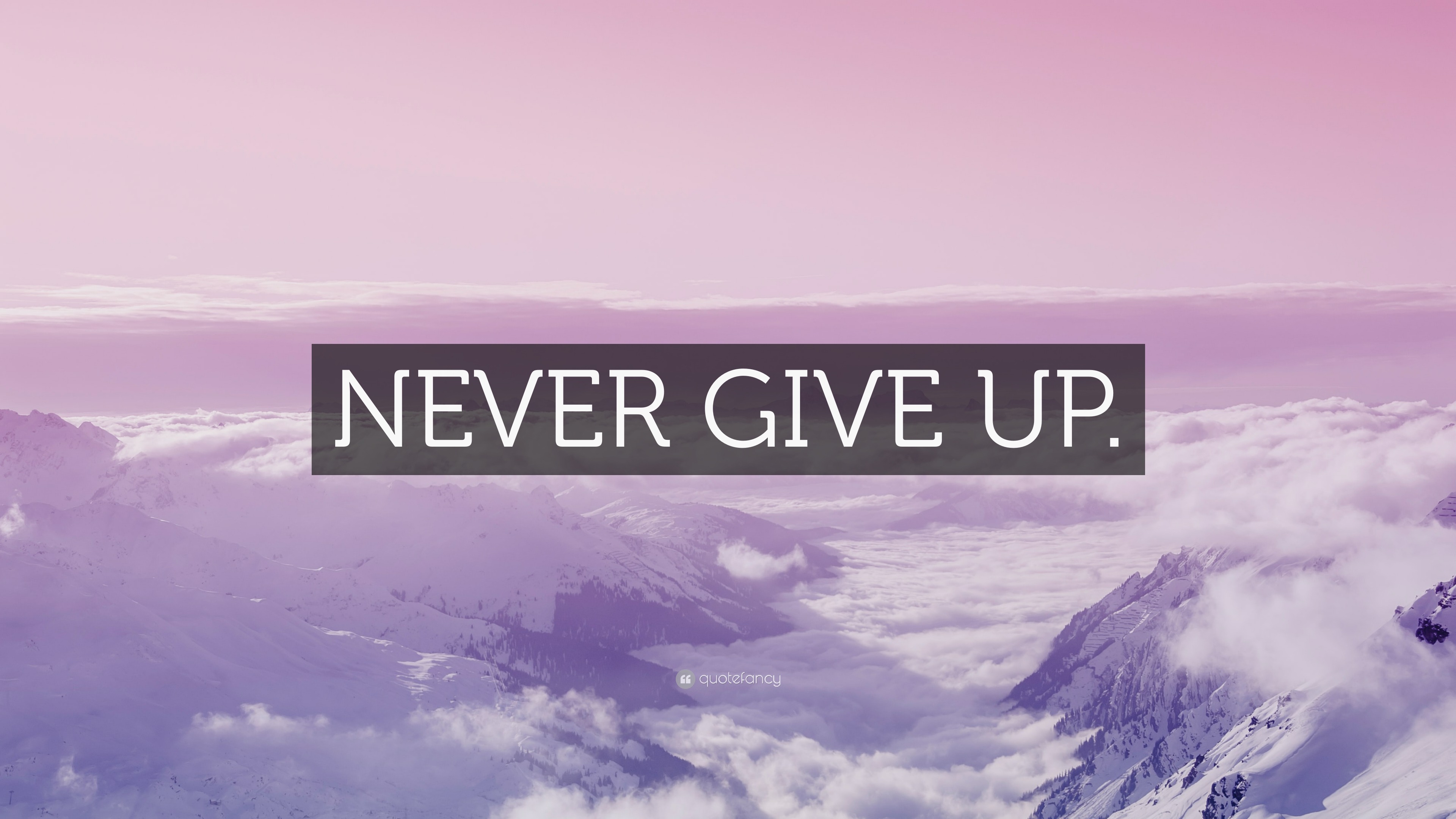“NEVER GIVE UP.” Wallpaper by QuoteFancy