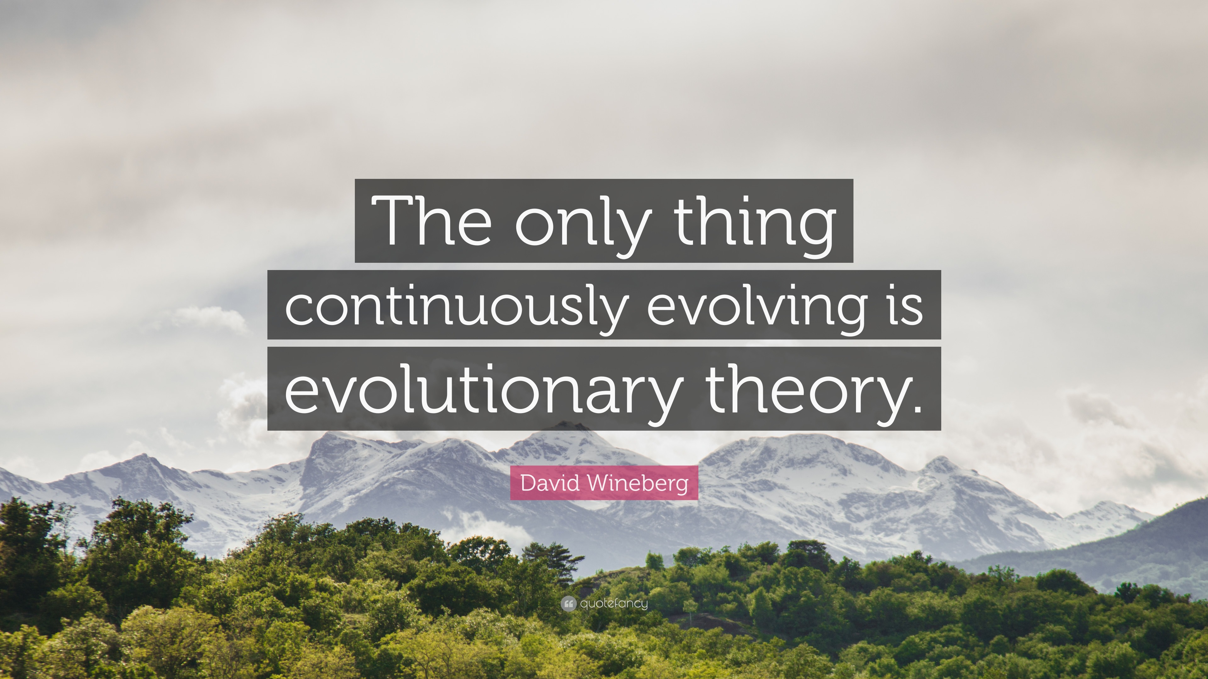 David Wineberg Quote: “The only thing continuously evolving is ...