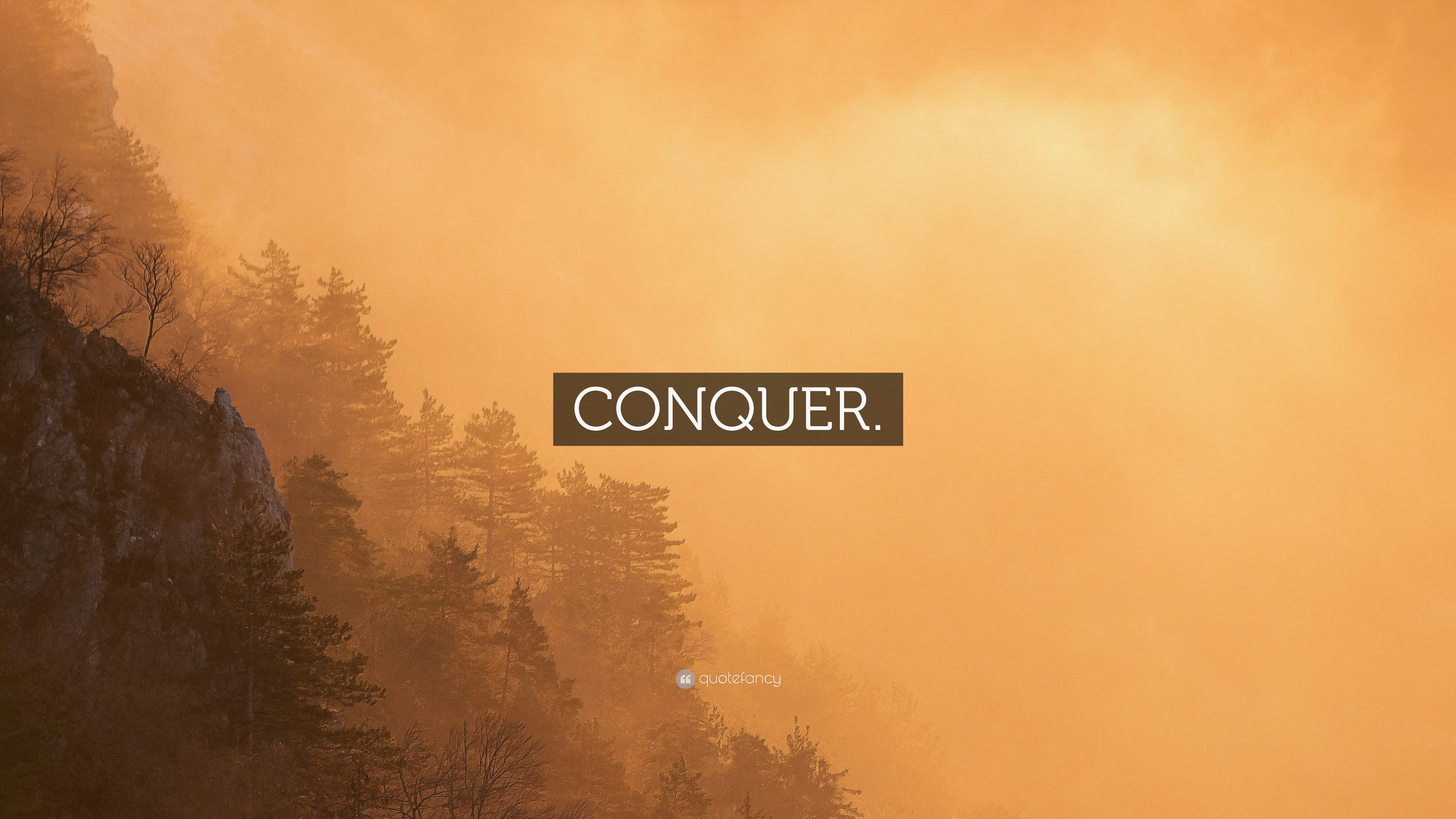 “CONQUER.” Wallpaper by QuoteFancy