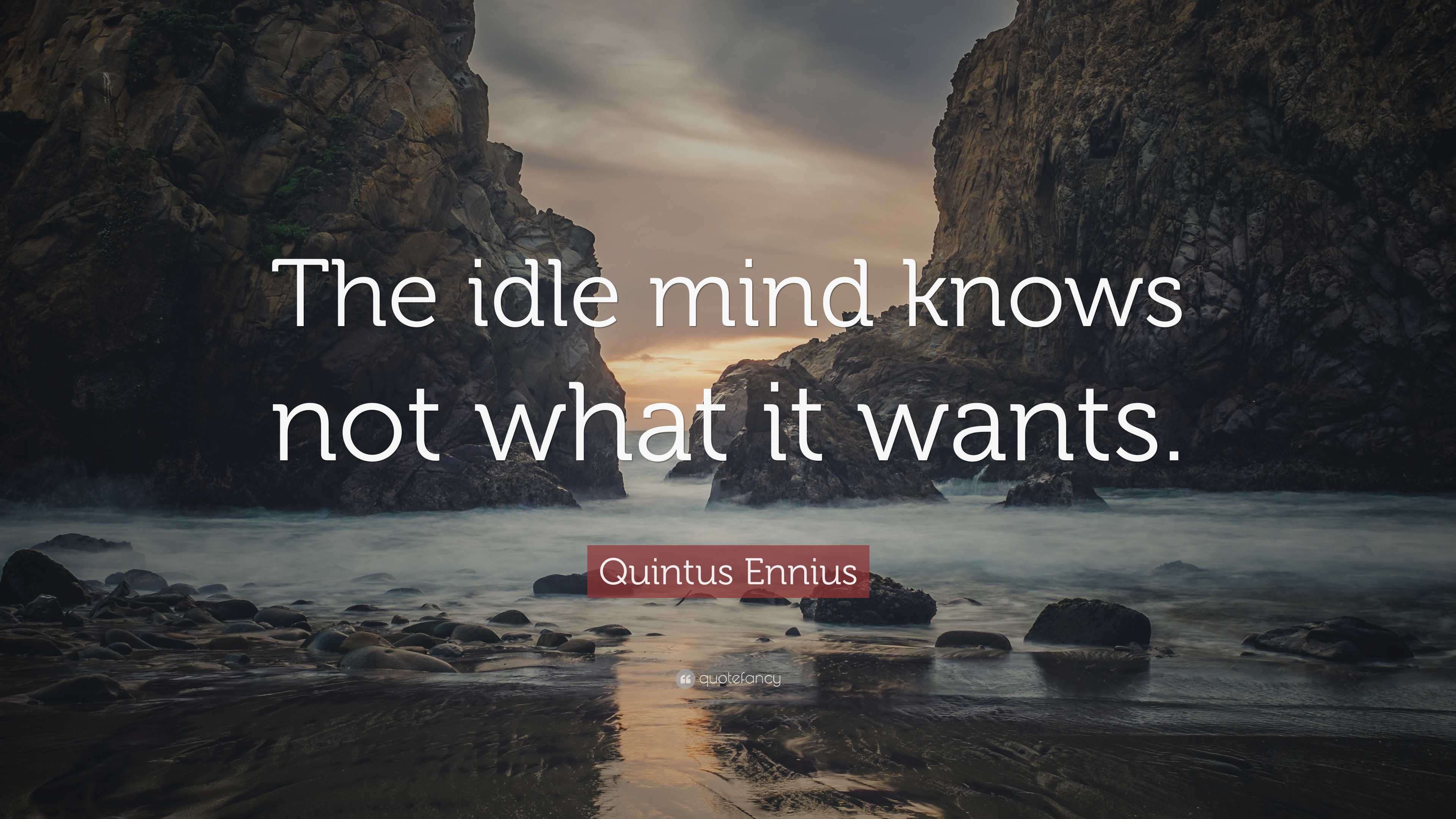Quintus Ennius Quote: “The idle mind knows not what it wants.”