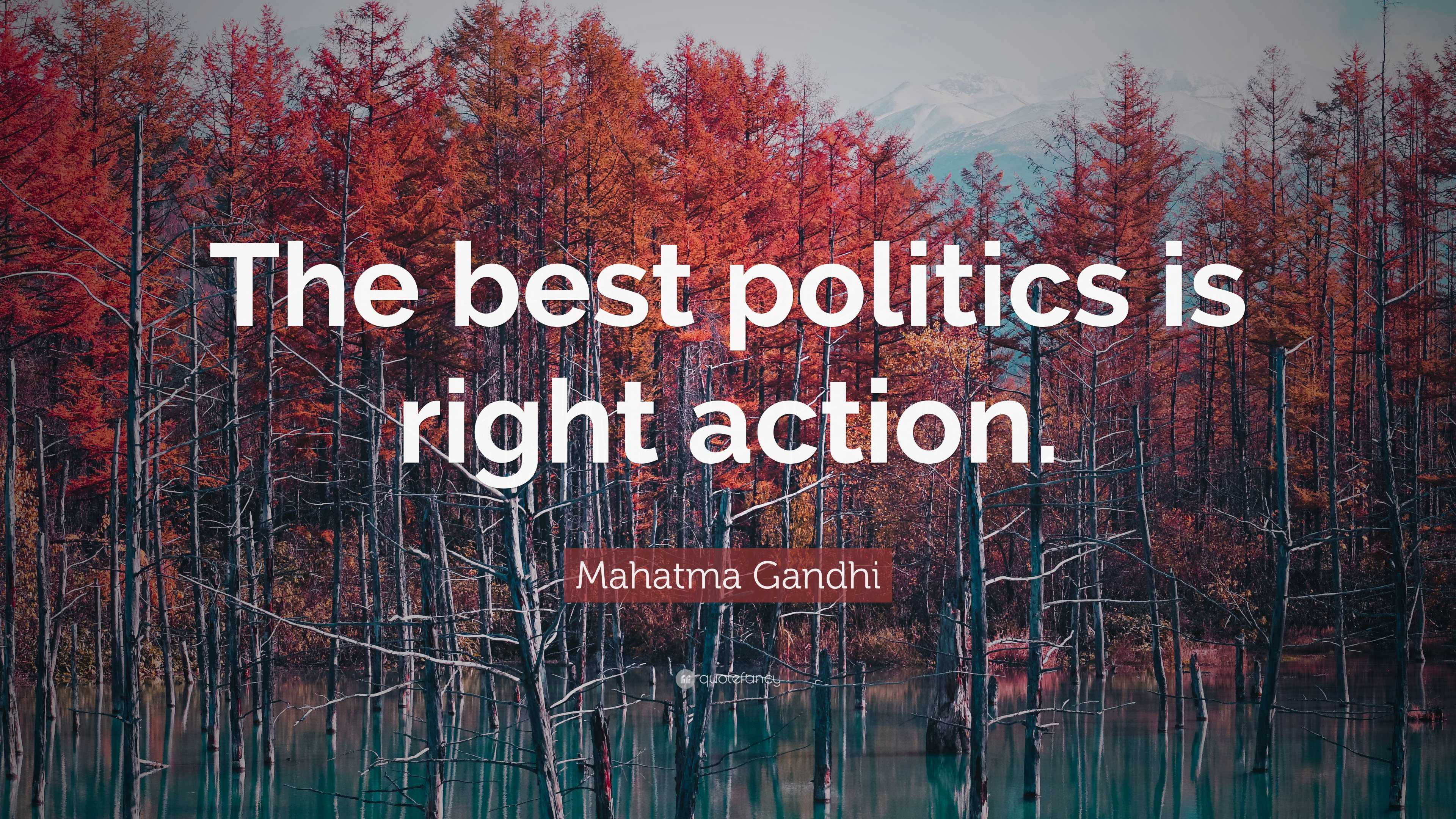 Mahatma Gandhi Quote: “The best politics is right action.”