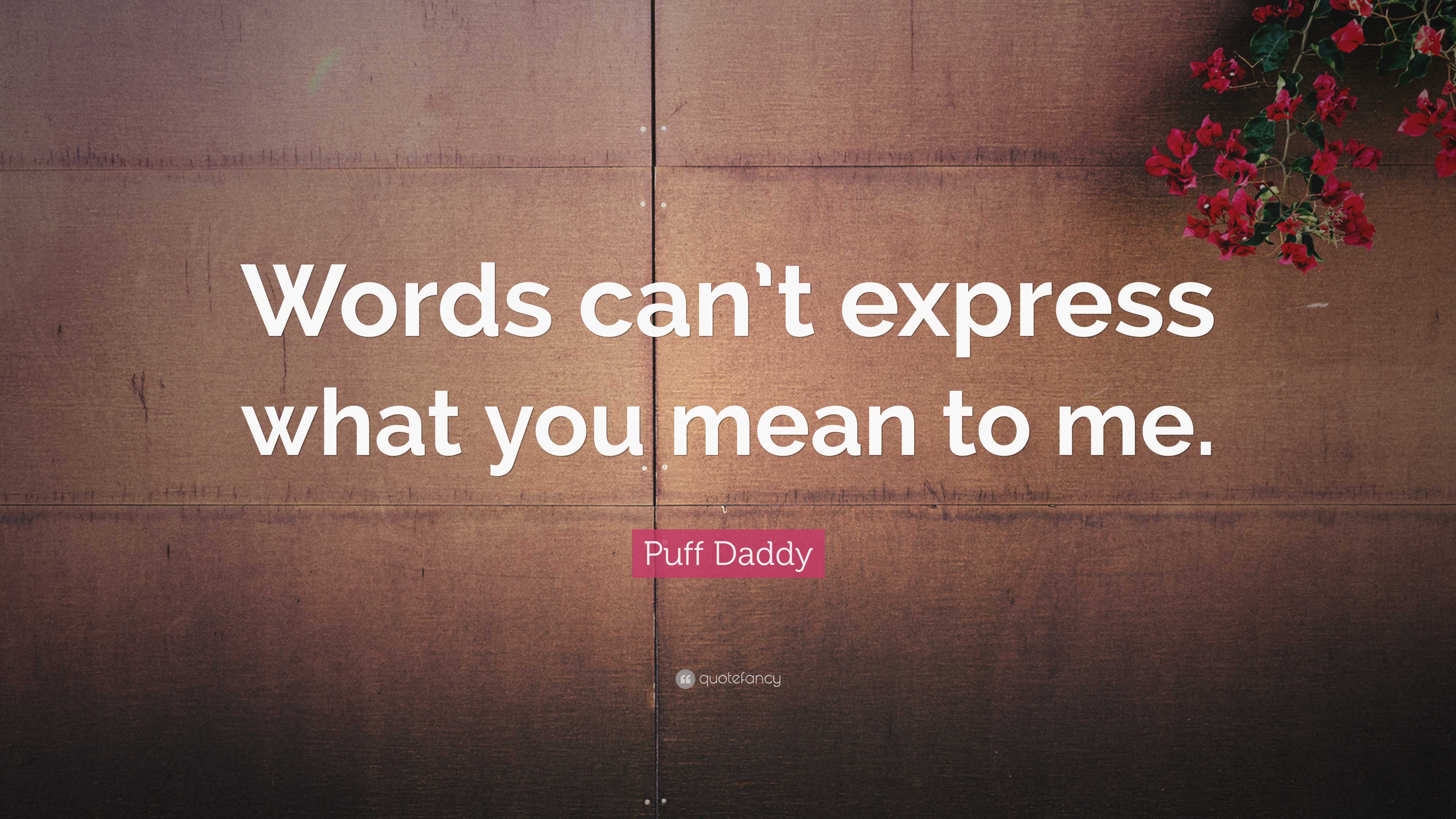 Puff Daddy Quote: “Words can’t express what you mean to me.”