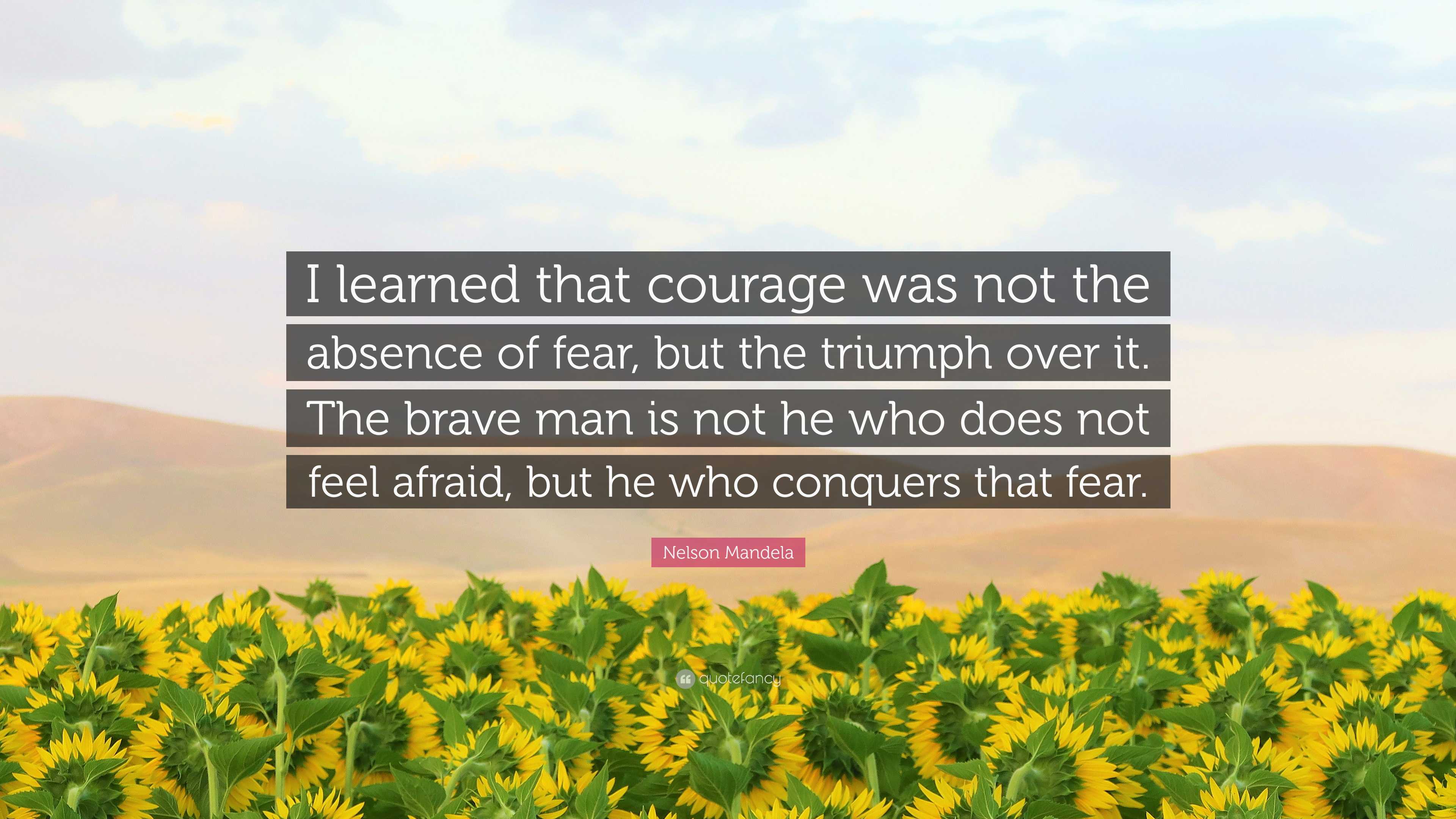 Nelson Mandela Quote: “I learned that courage was not the absence of ...