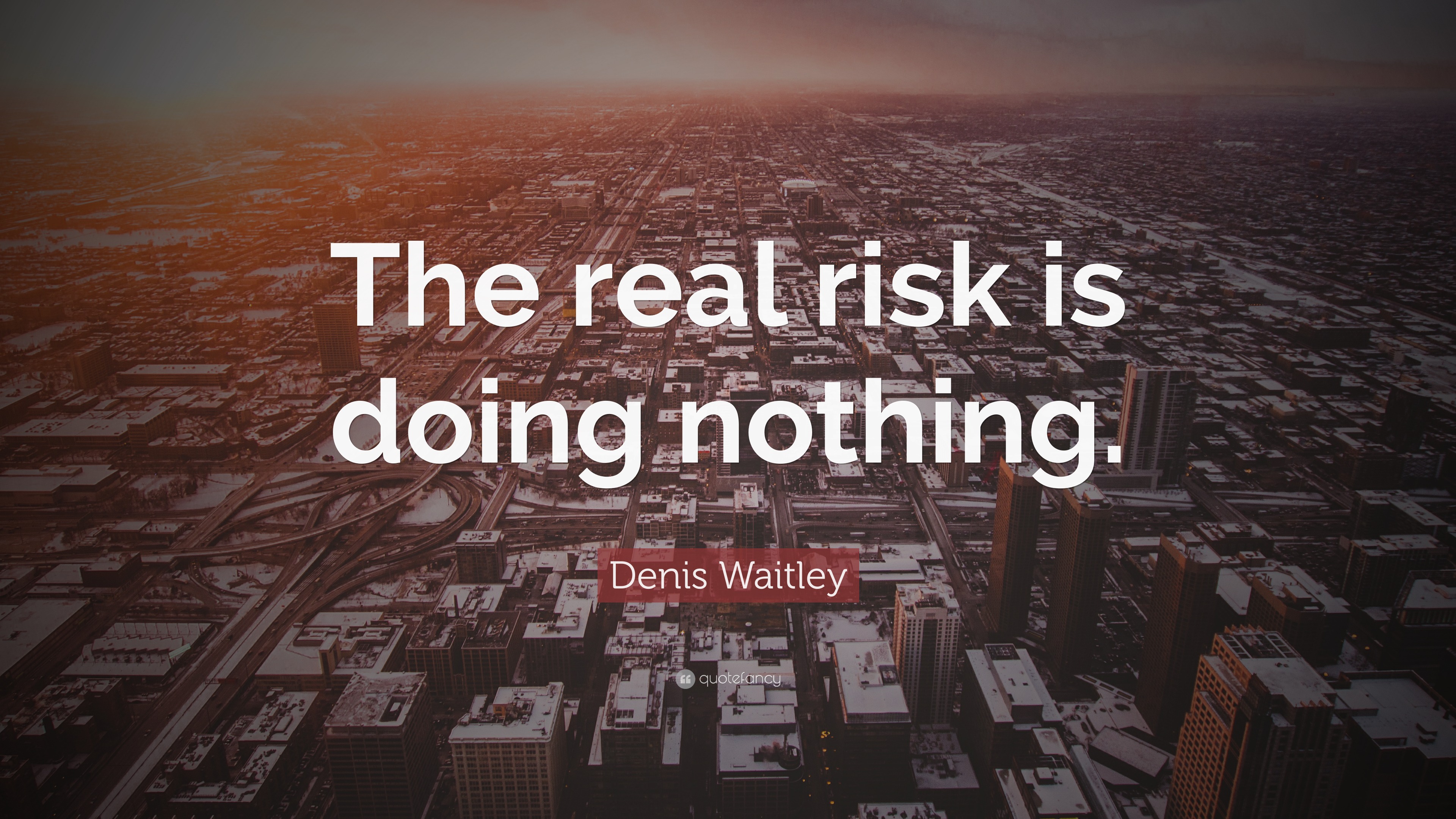 Denis Waitley Quote: “The real risk is doing nothing.”