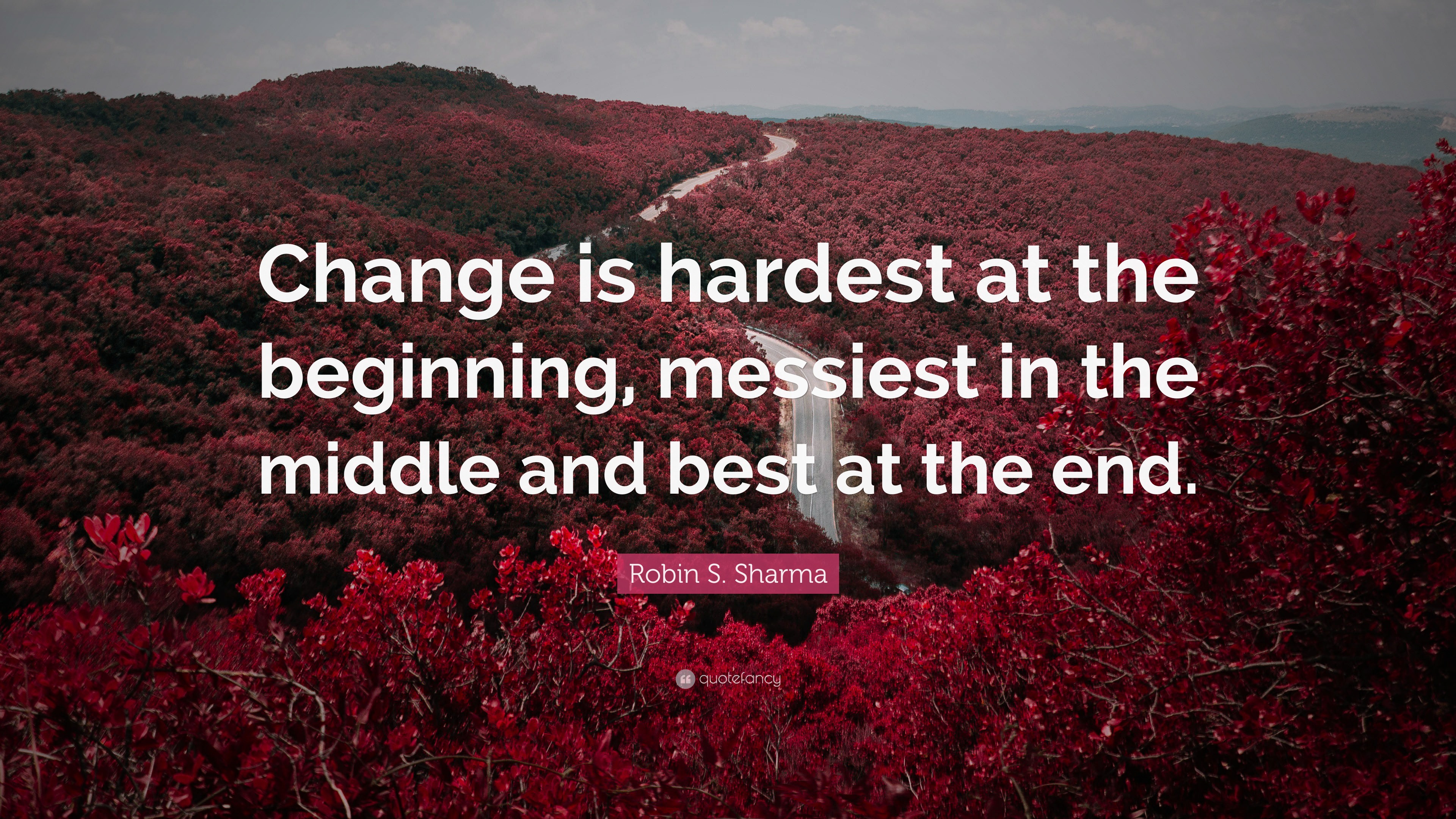 Robin S. Sharma Quote: “Change is hardest at the beginning, messiest in ...