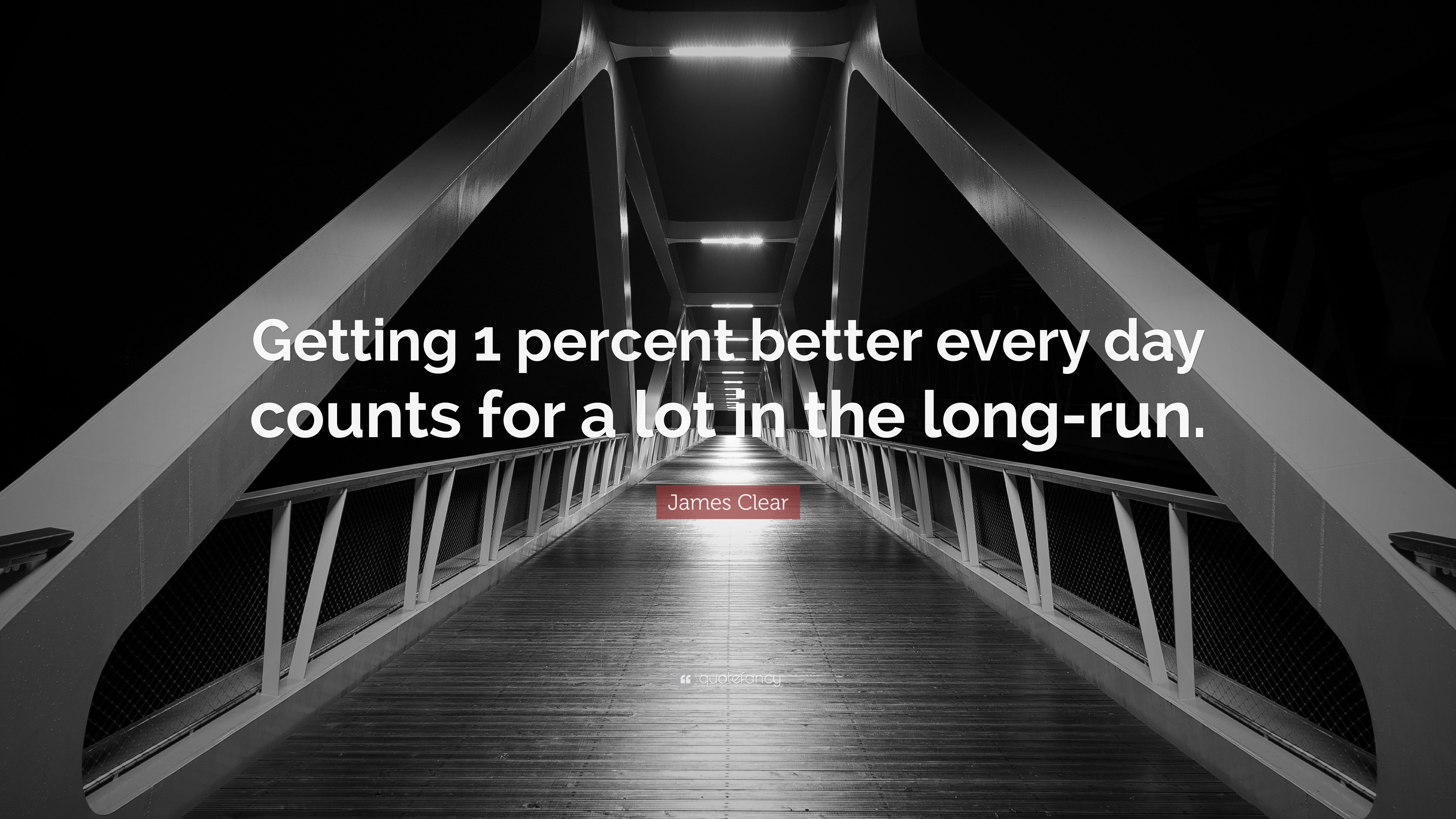 James Clear Quote: “Getting 1 percent better every day counts for a lot ...