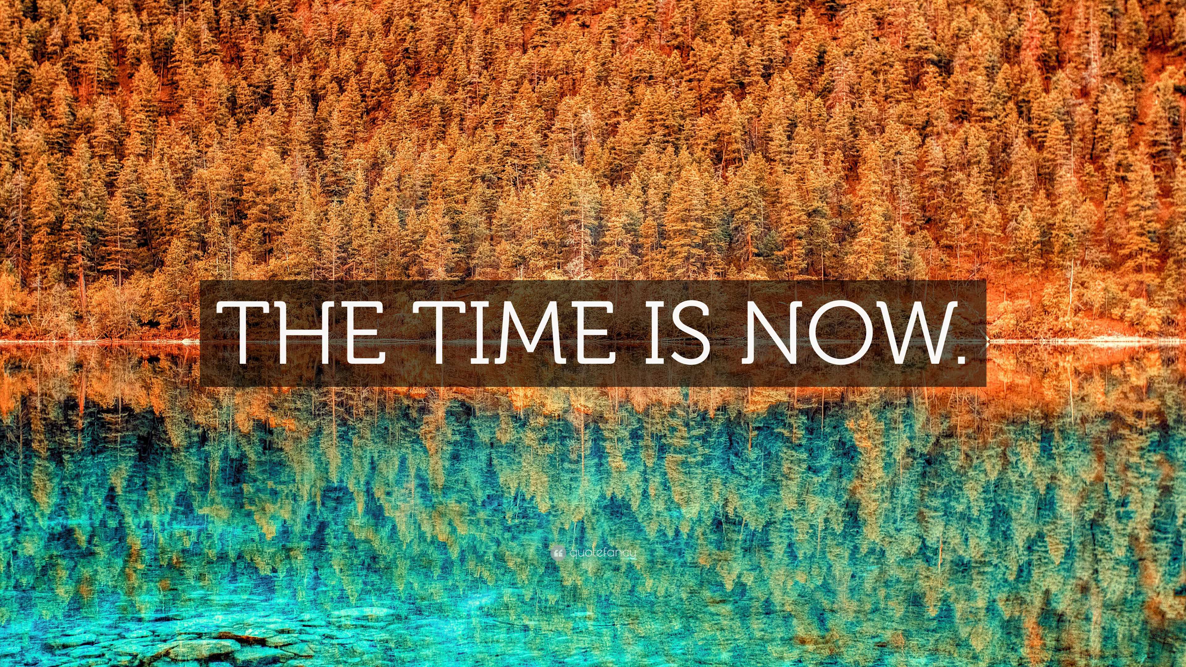 “THE TIME IS NOW.” Wallpaper by QuoteFancy