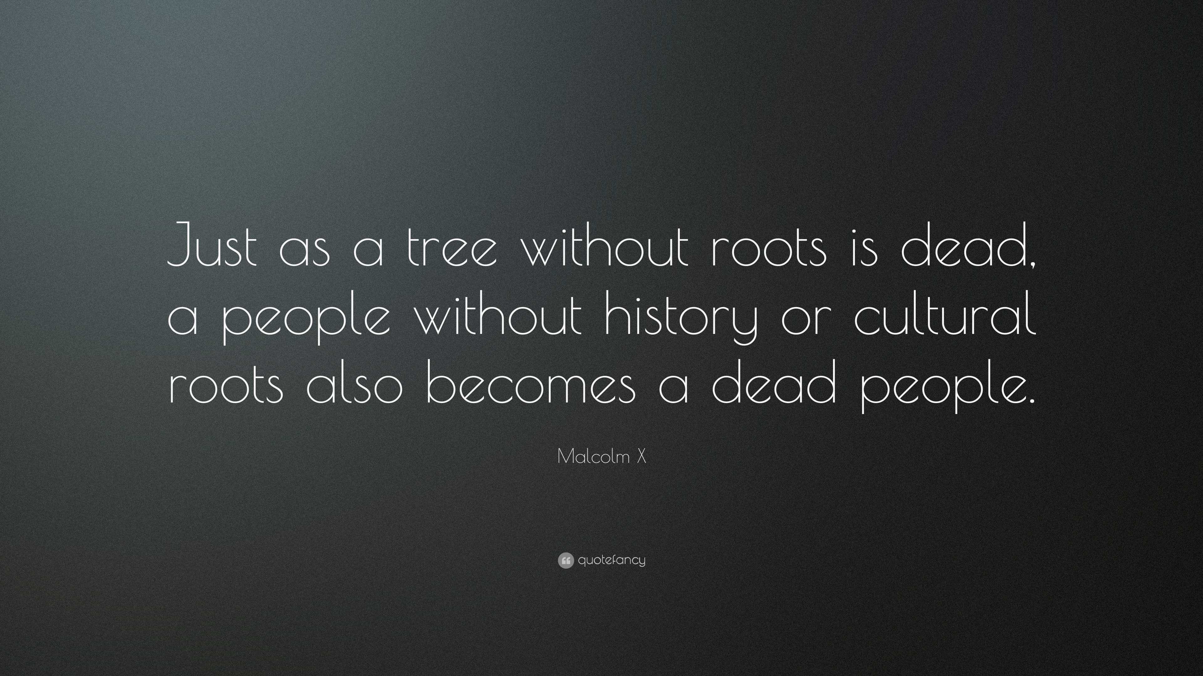 Malcolm X Quote: “Just as a tree without roots is dead, a people ...