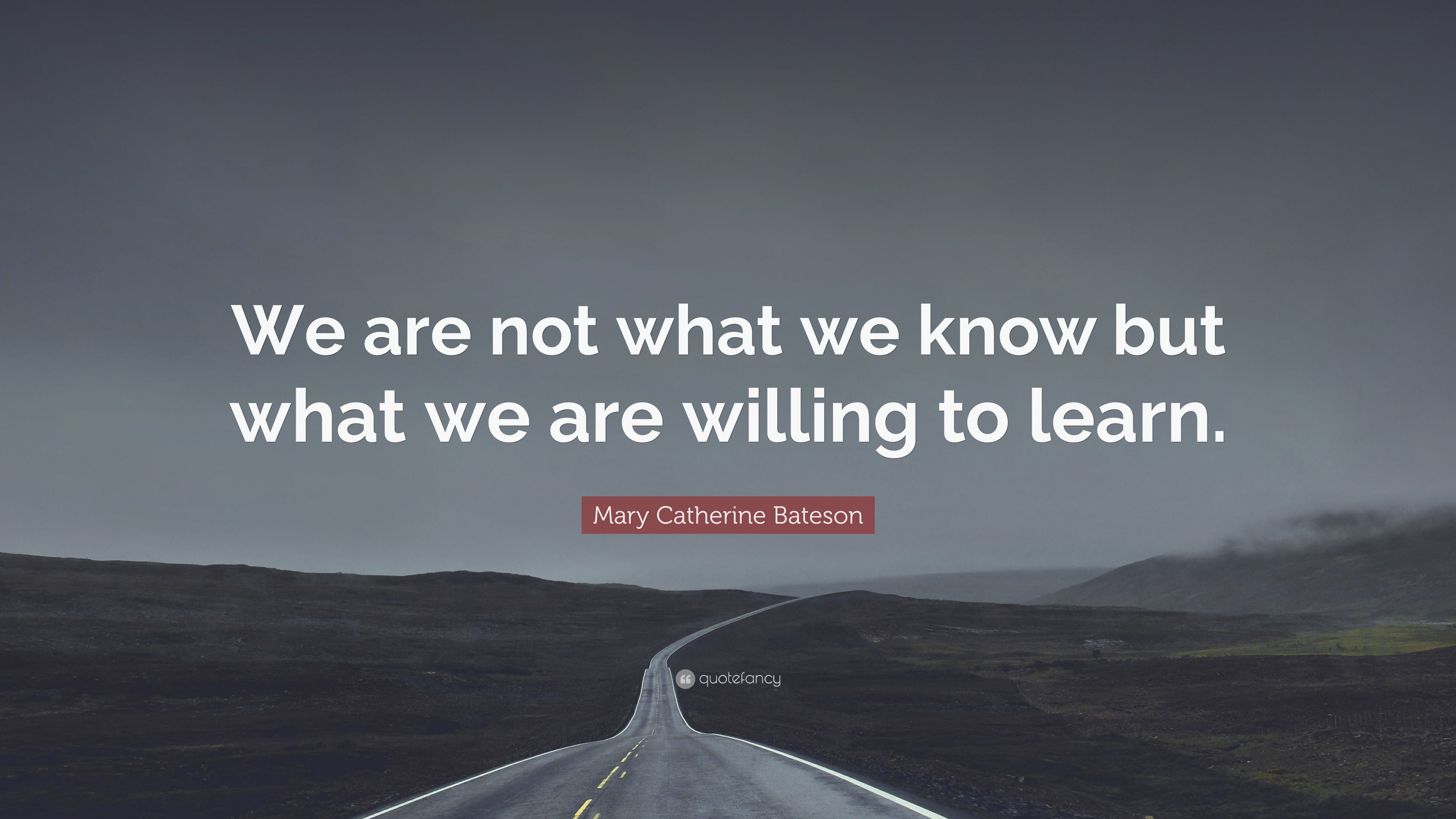 Mary Catherine Bateson Quote: “We are not what we know but what we are ...