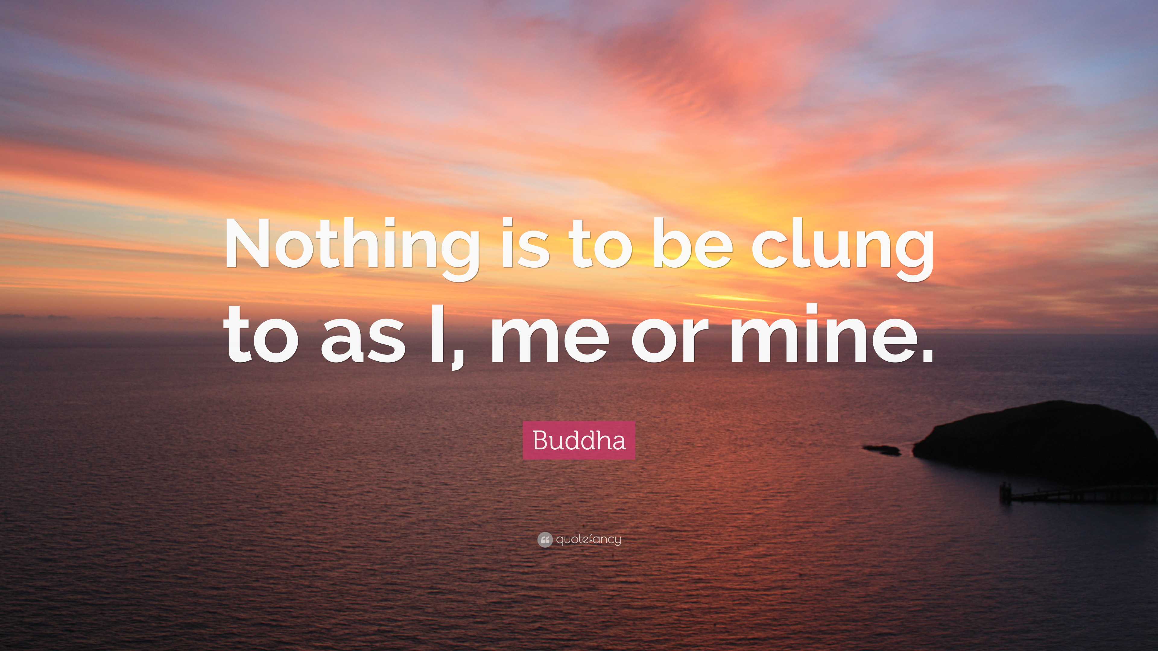 Buddha Quote: “Nothing is to be clung to as I, me or mine.”