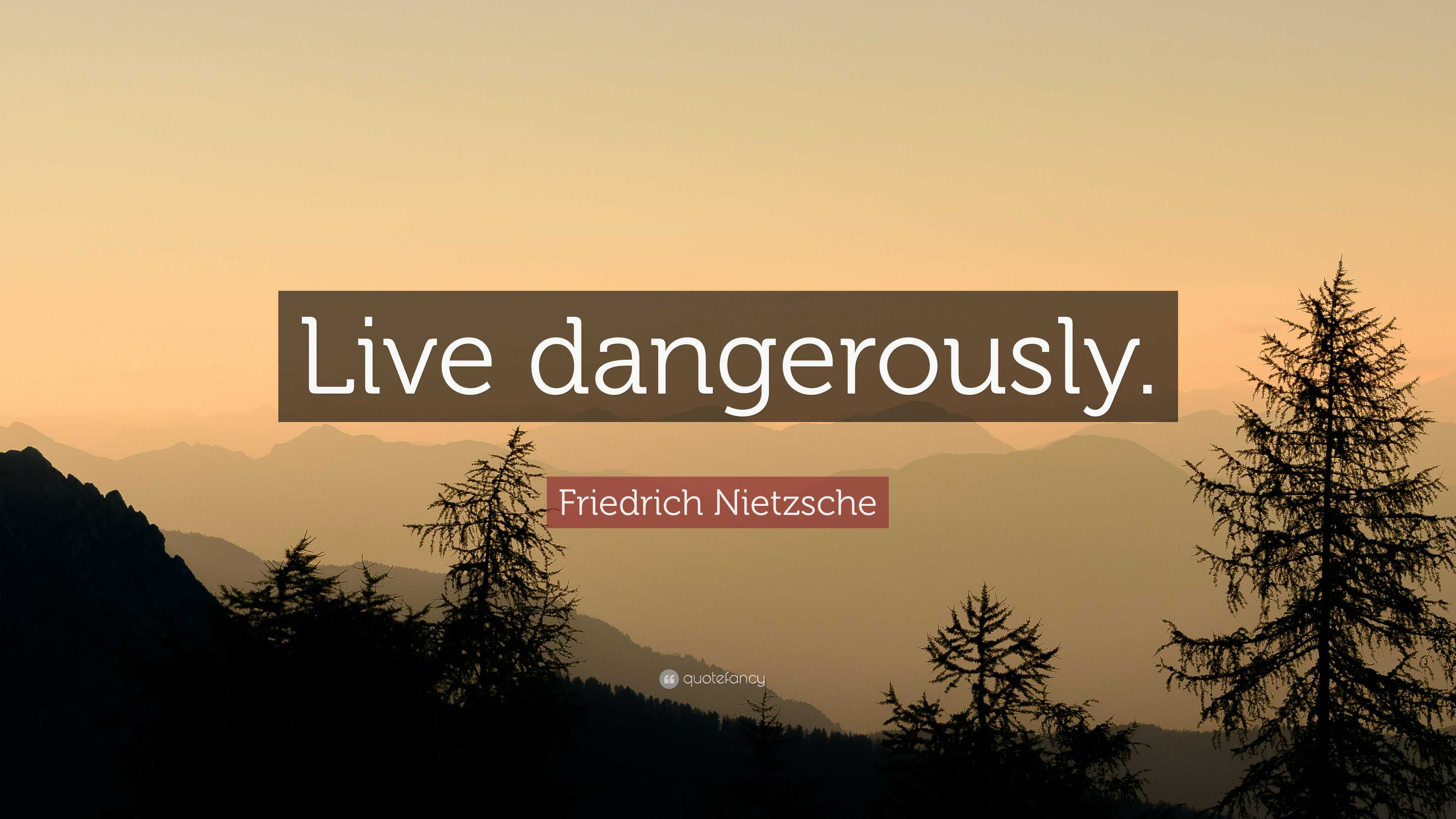Friedrich Nietzsche Quote: “Live dangerously.”