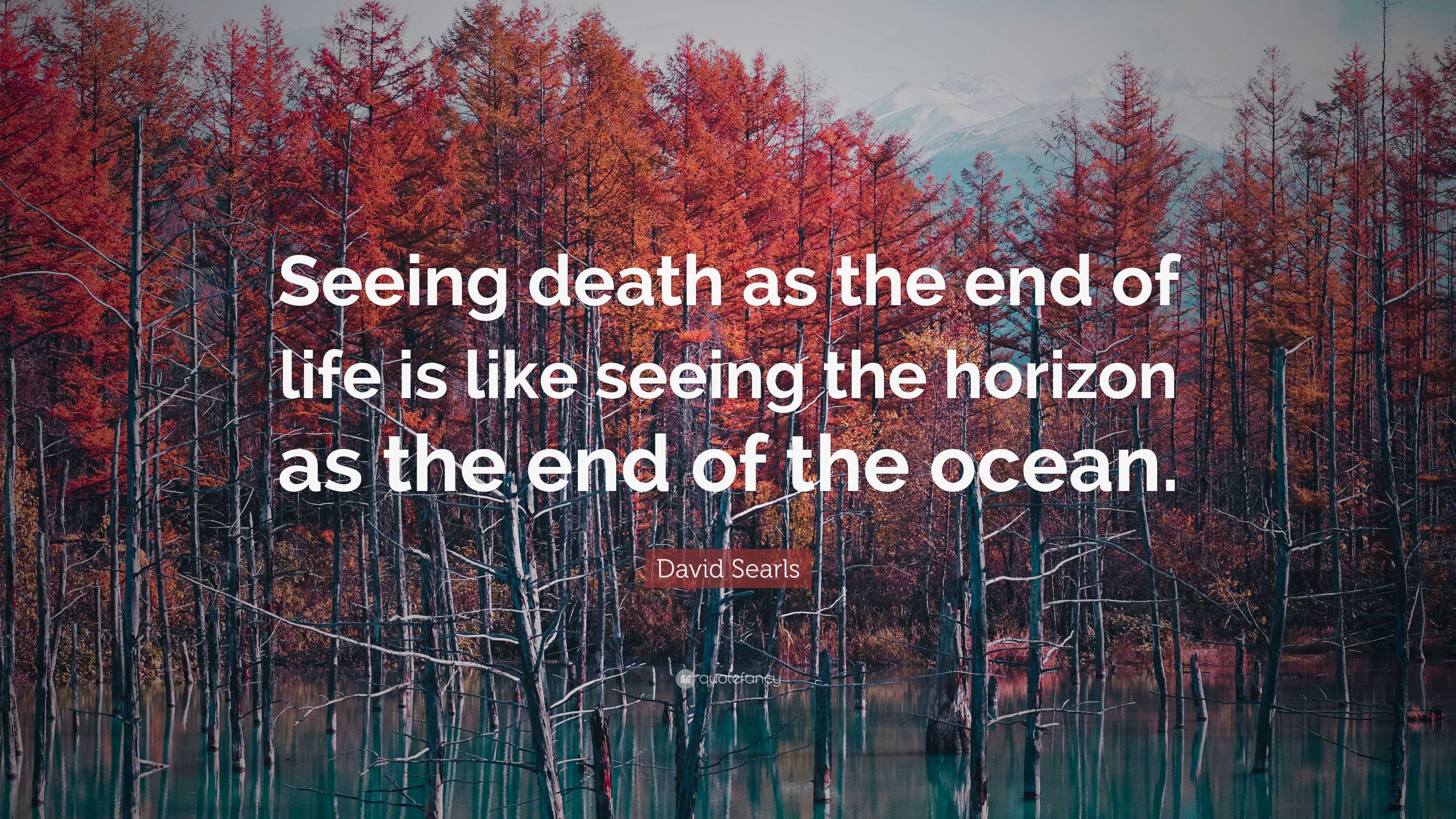 David Searls Quote: “Seeing death as the end of life is like seeing the ...