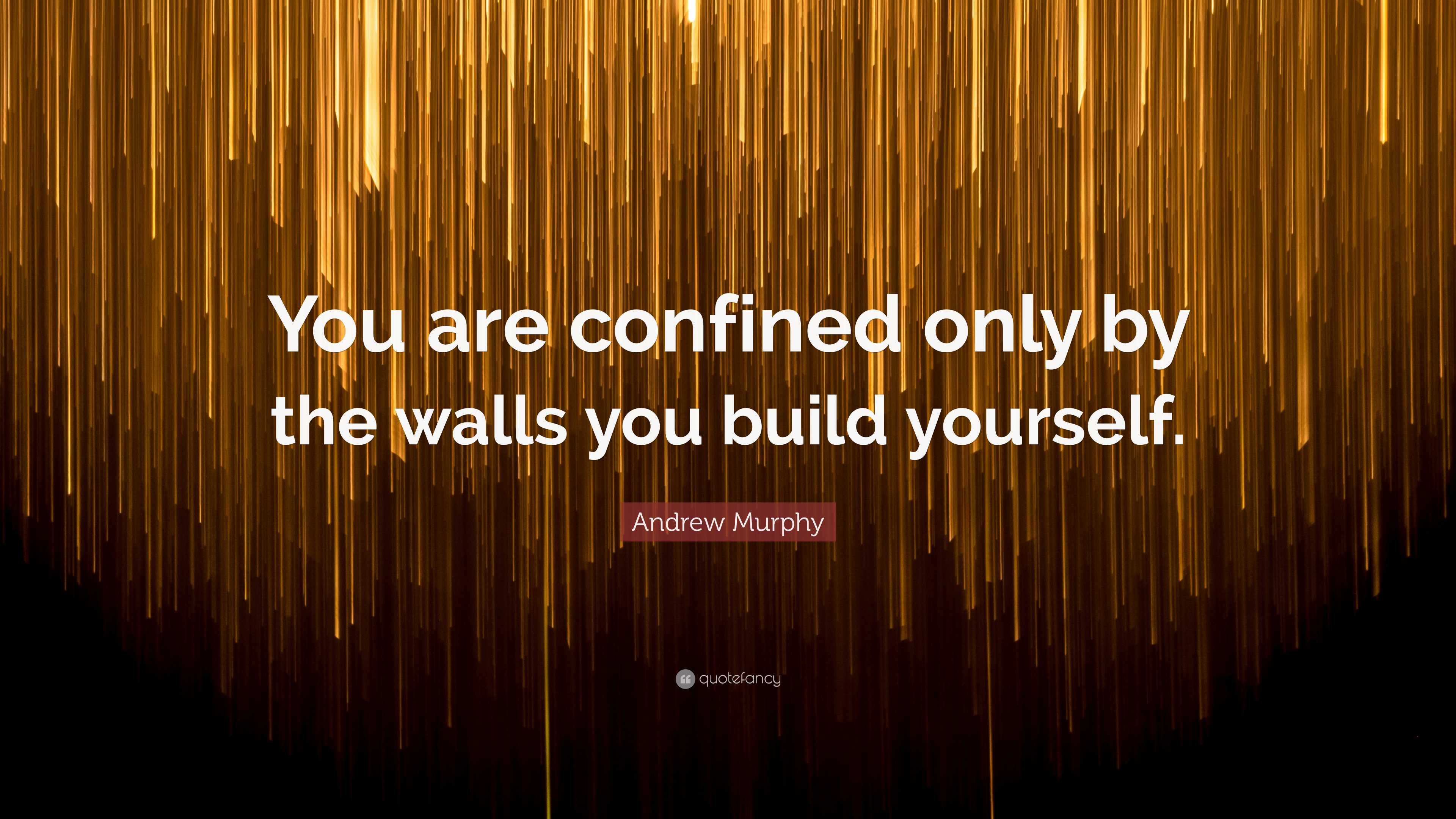 Andrew Murphy Quote: “You are confined only by the walls you build ...