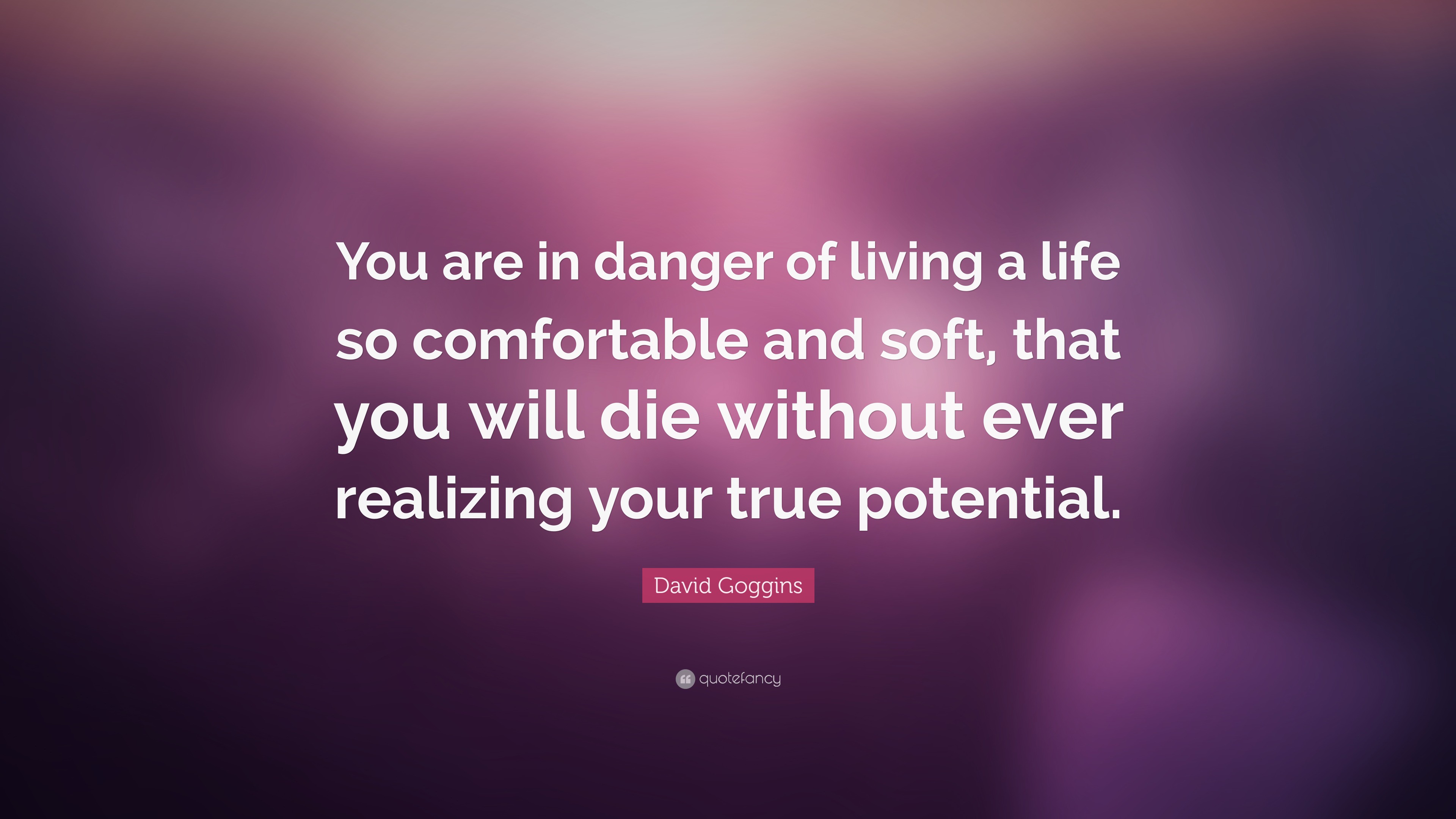 David Goggins Quote: “You are in danger of living a life so comfortable ...