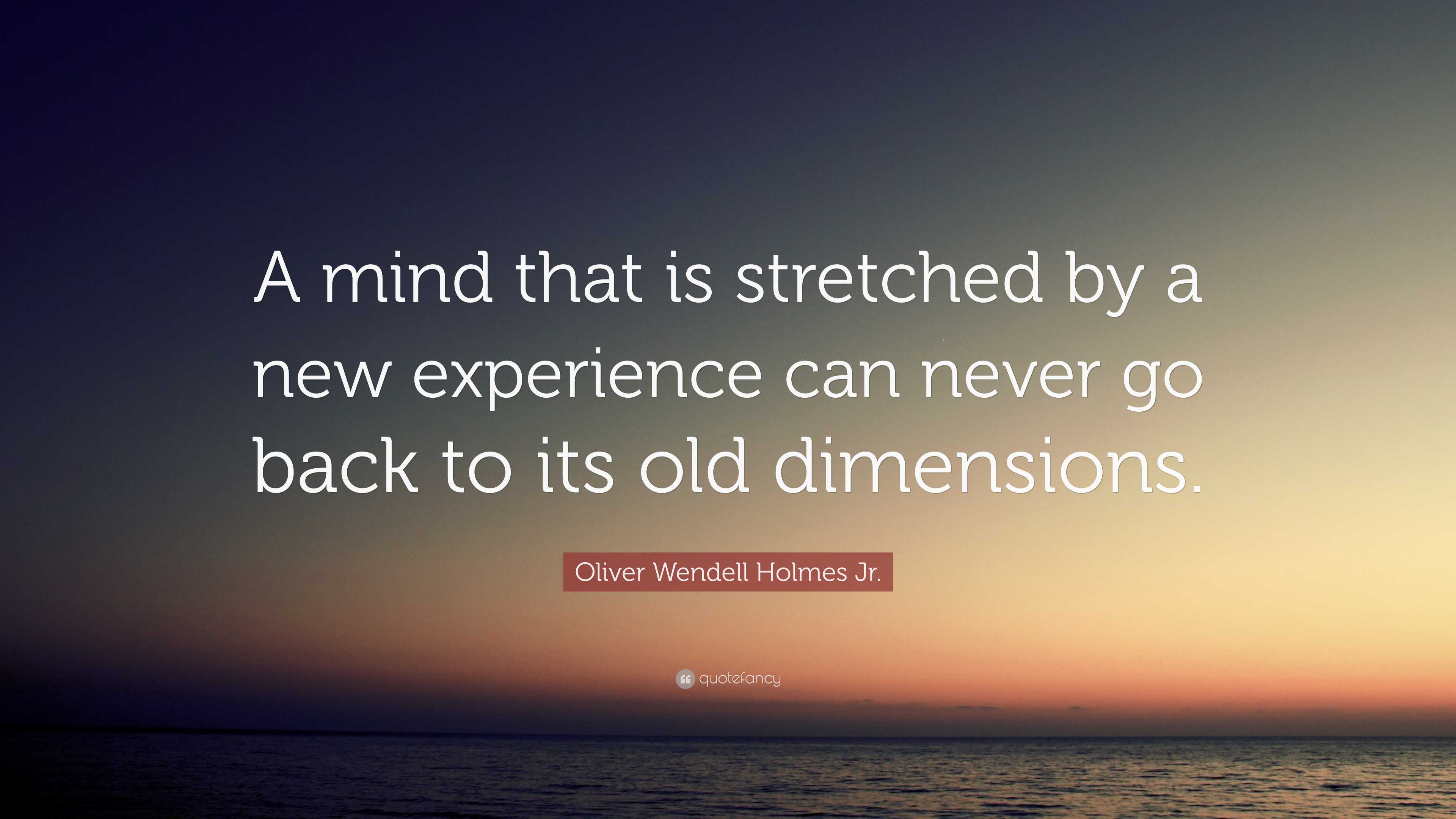 Oliver Wendell Holmes Jr. Quote: “A mind that is stretched by a new ...