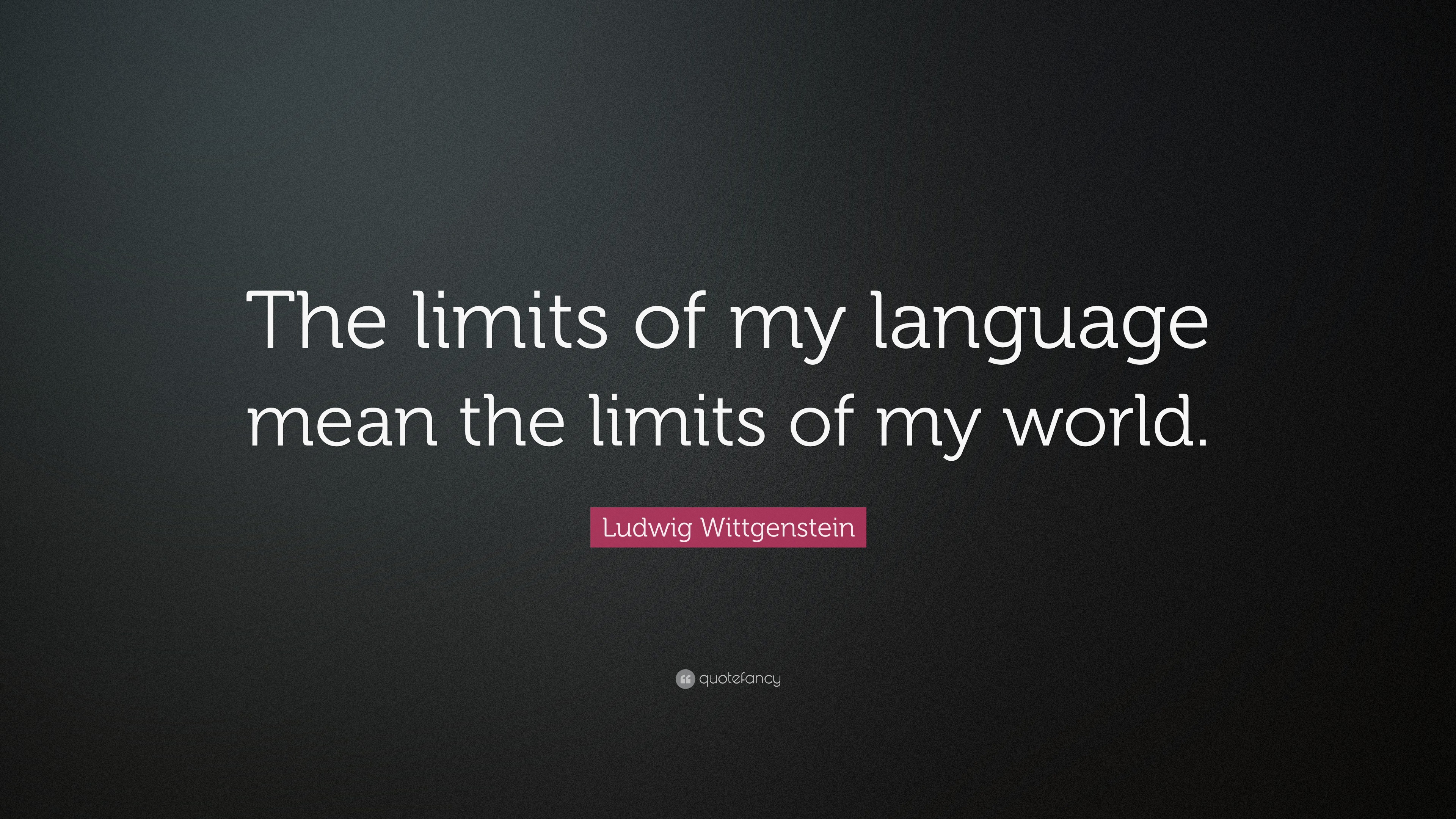 Ludwig Wittgenstein Quote: “The limits of my language mean the limits ...
