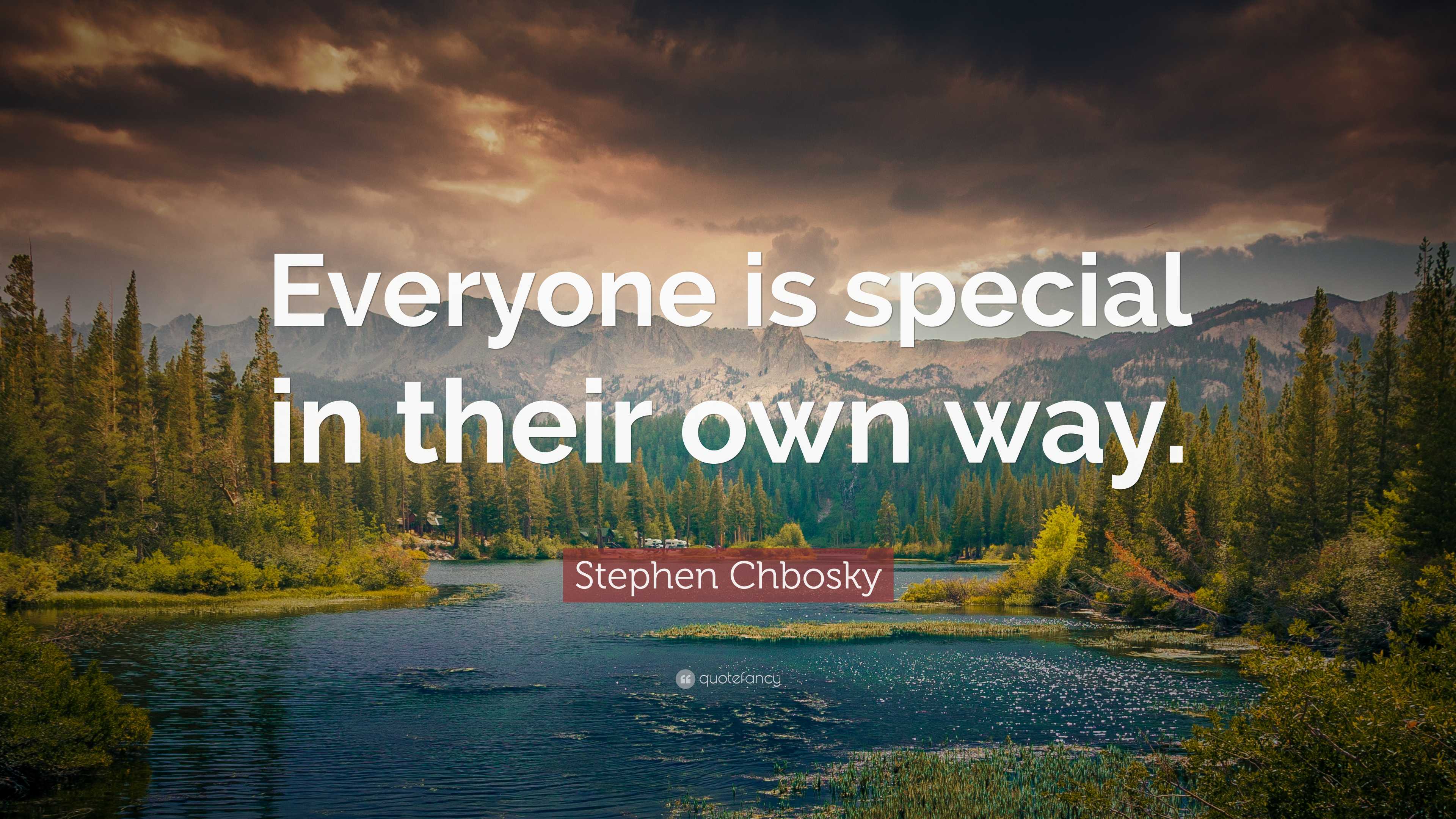 Stephen Chbosky Quote: “Everyone is special in their own way.”
