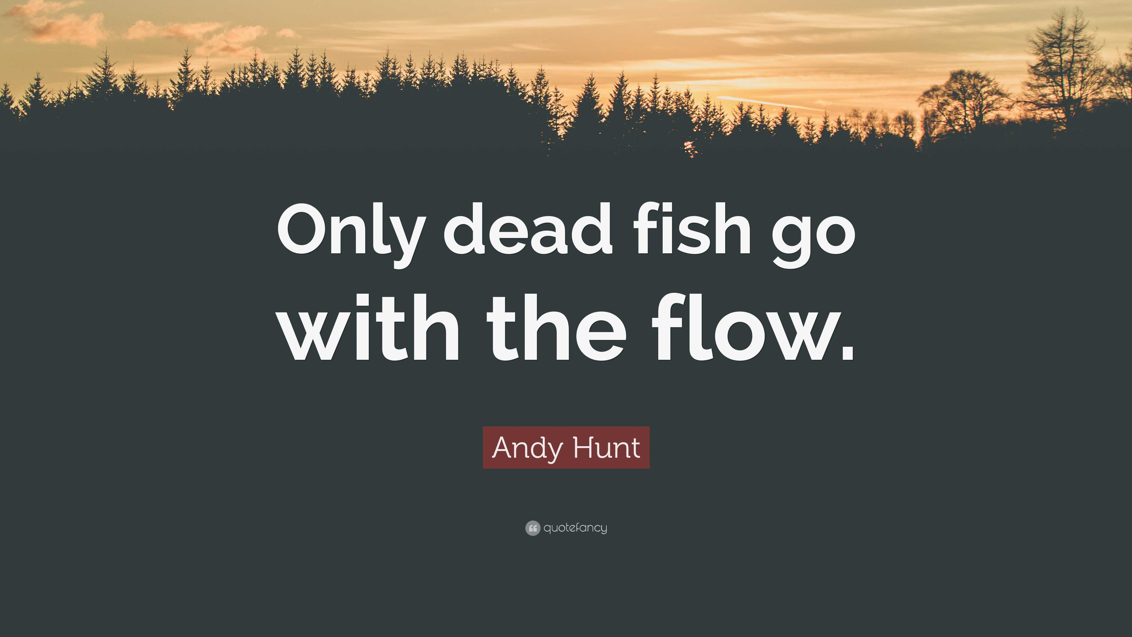 Andy Hunt Quote: “Only dead fish go with the flow.”