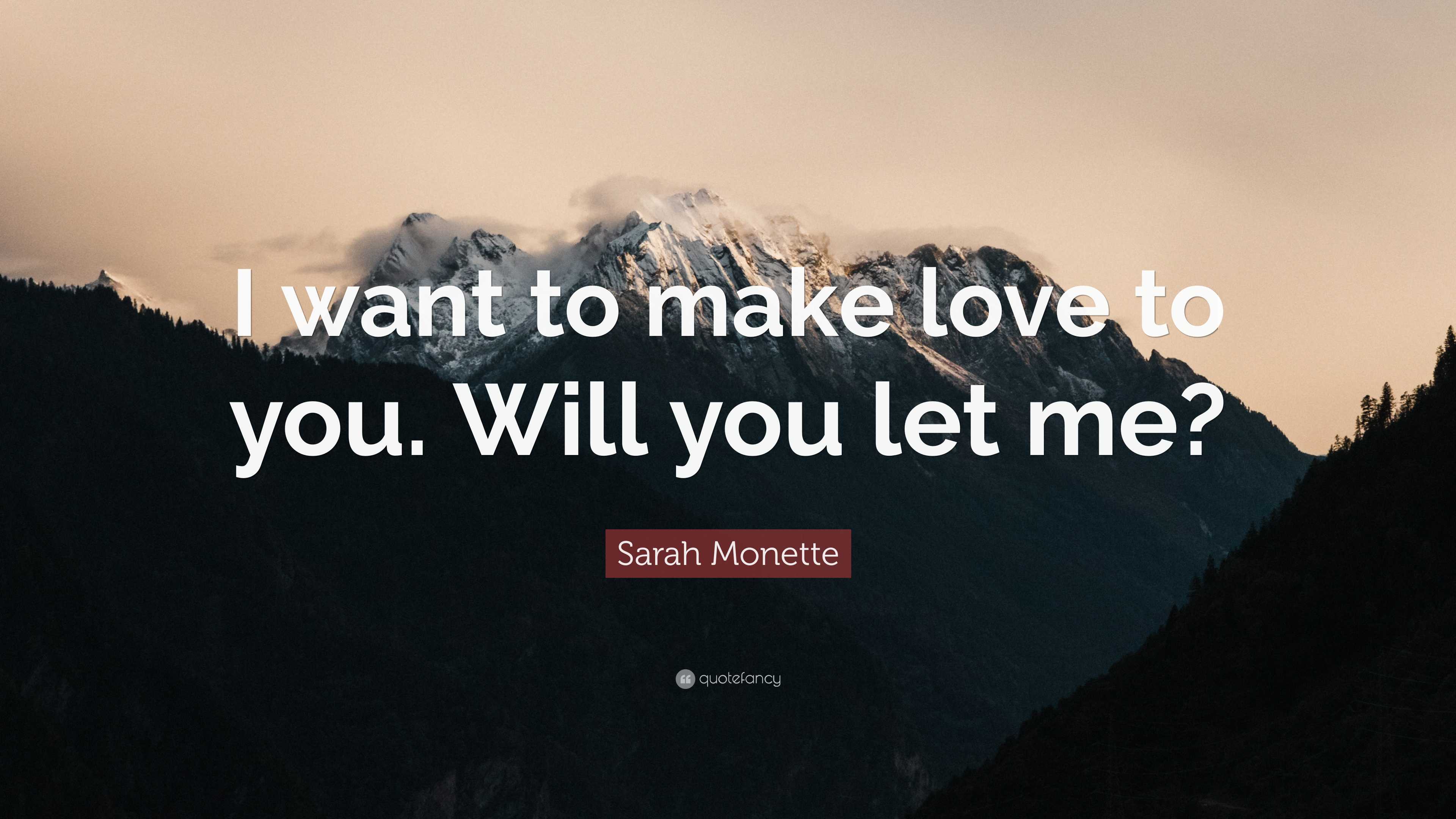 Sarah Monette Quote: “I want to make love to you. Will you let me?”