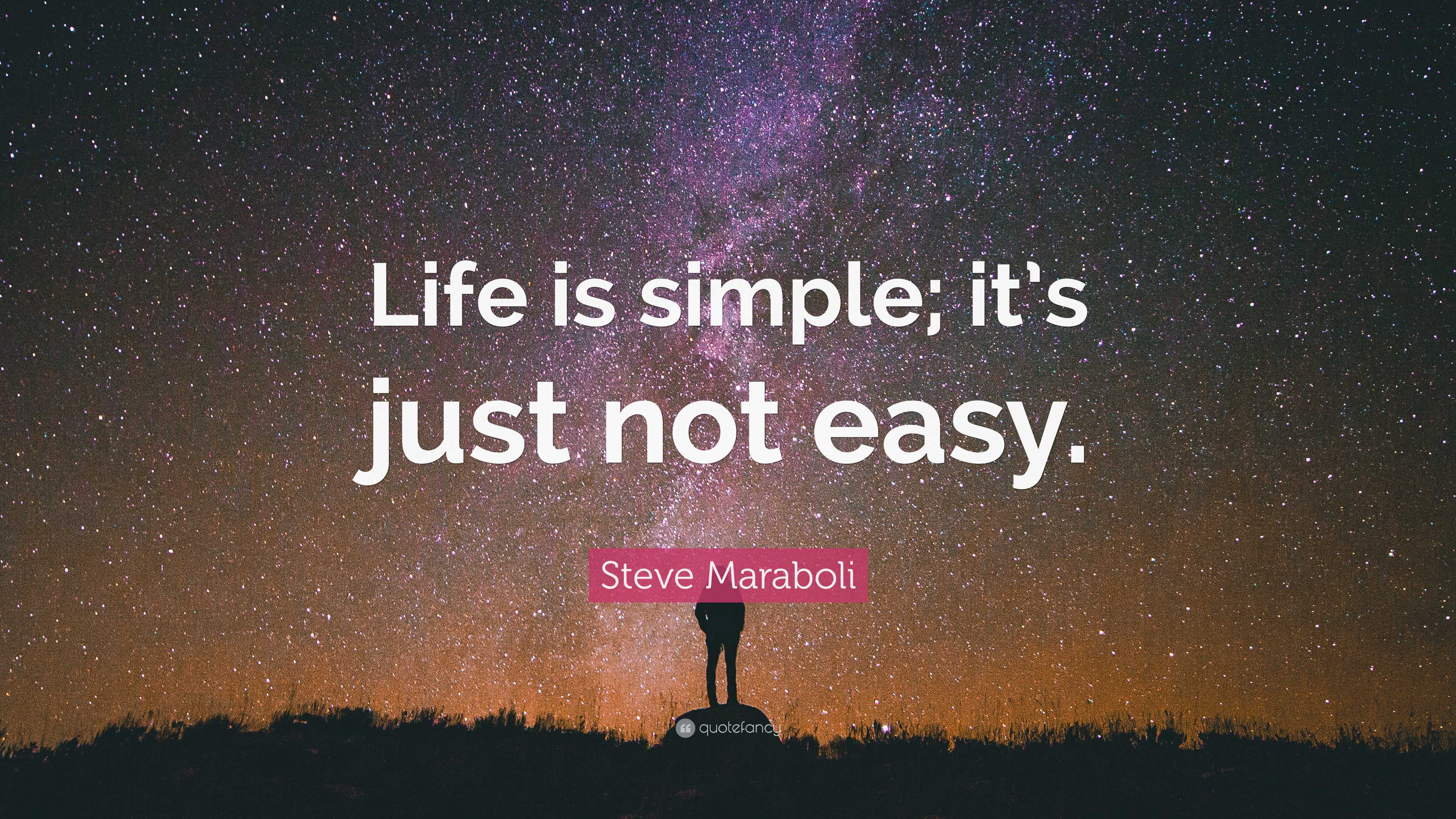 Steve Maraboli Quote: “Life is simple; it’s just not easy.”