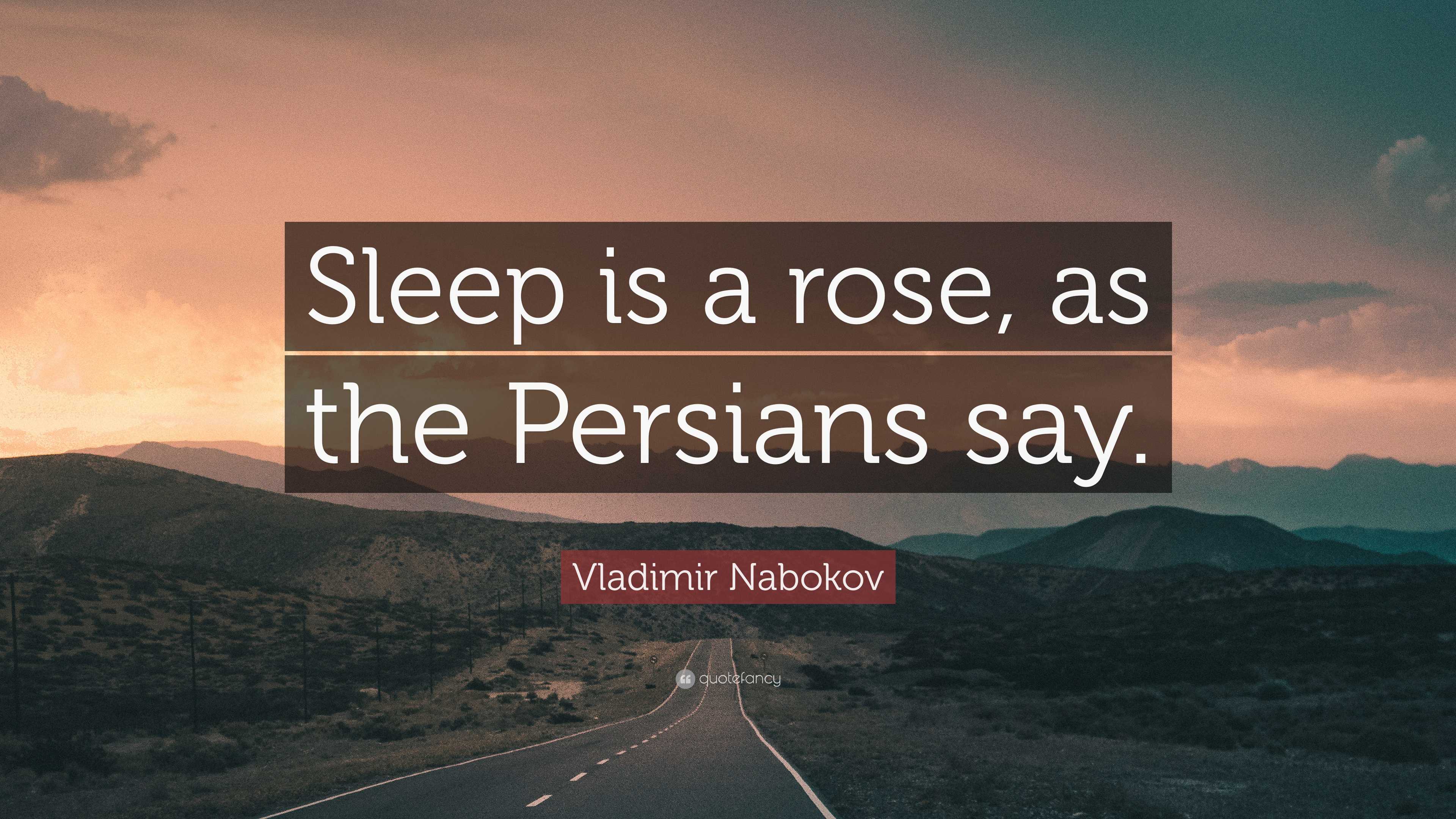 Vladimir Nabokov Quote: “Sleep is a rose, as the Persians say.”