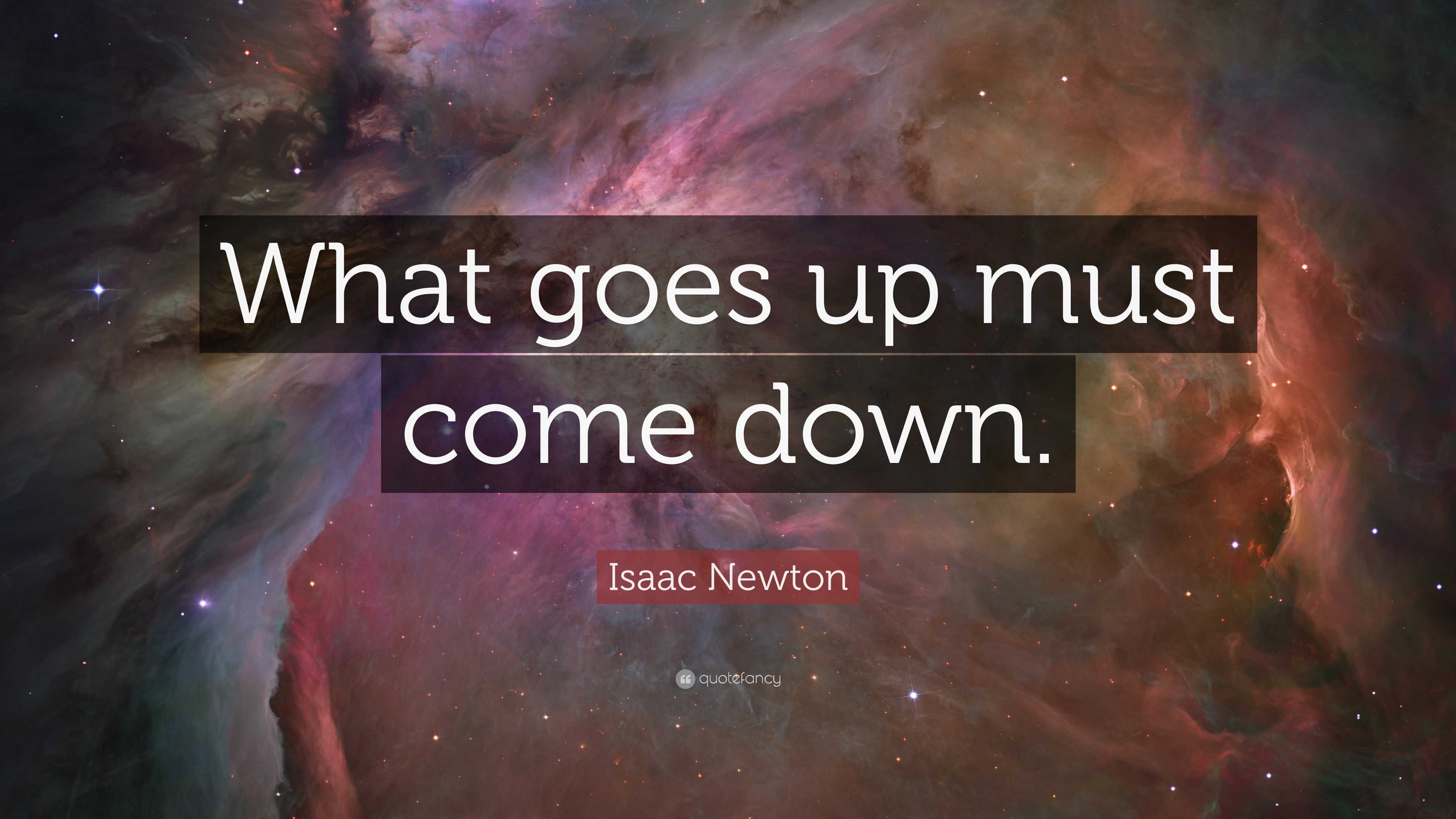 Isaac Newton Quote: “What goes up must come down.”
