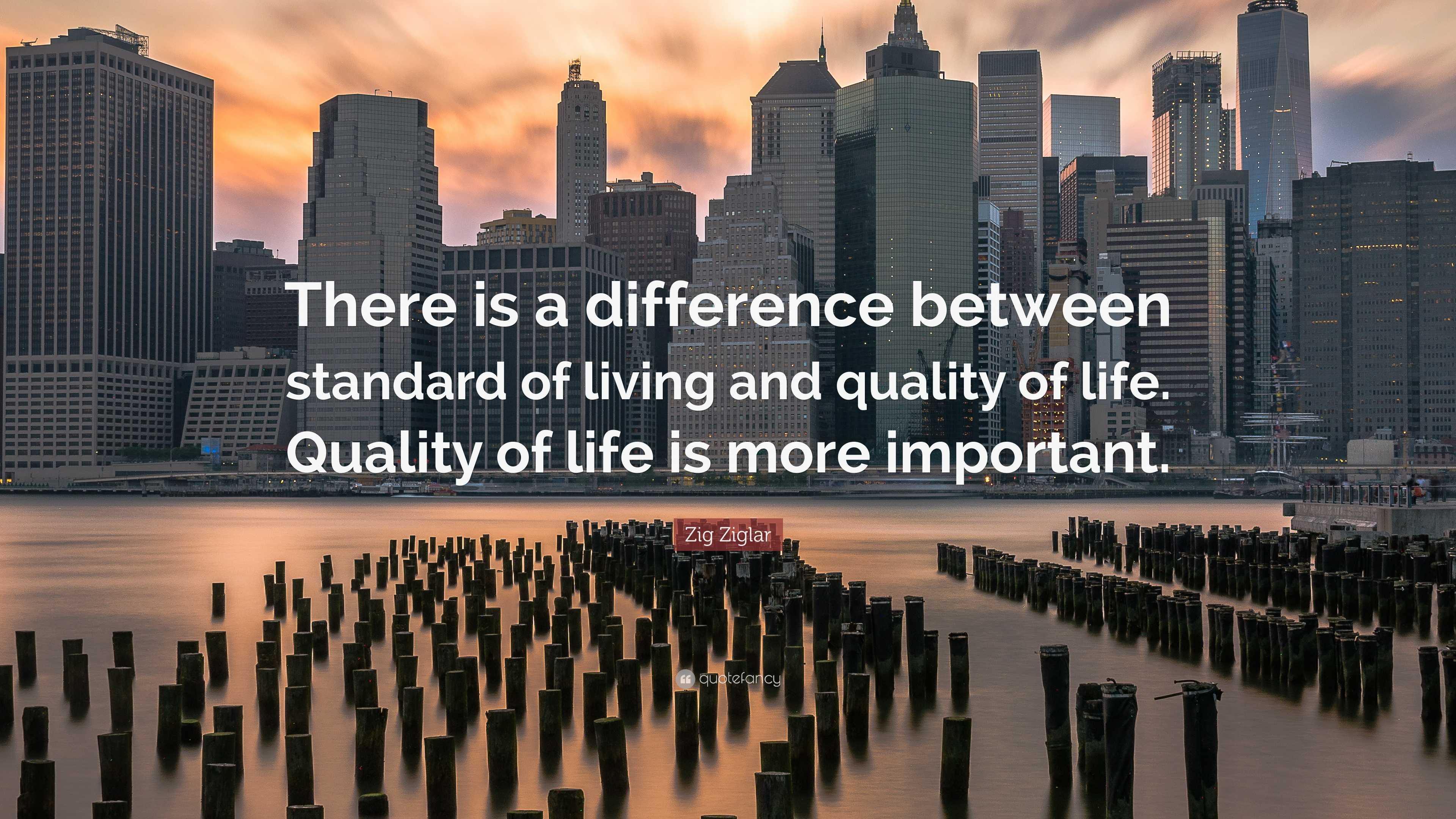Zig Ziglar Quote: “There is a difference between standard of living and ...