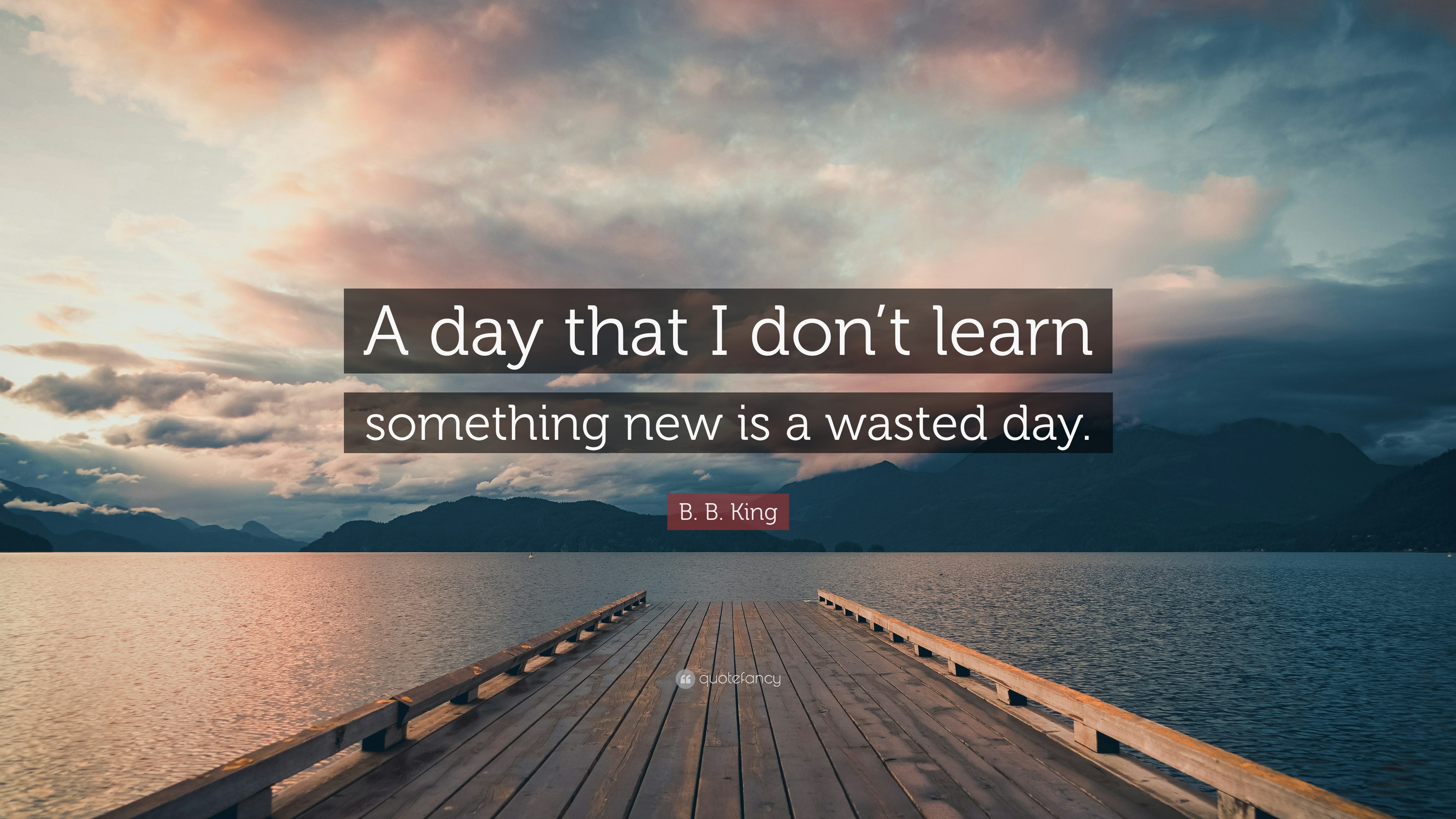 B. B. King Quote: “A day that I don’t learn something new is a wasted day.”