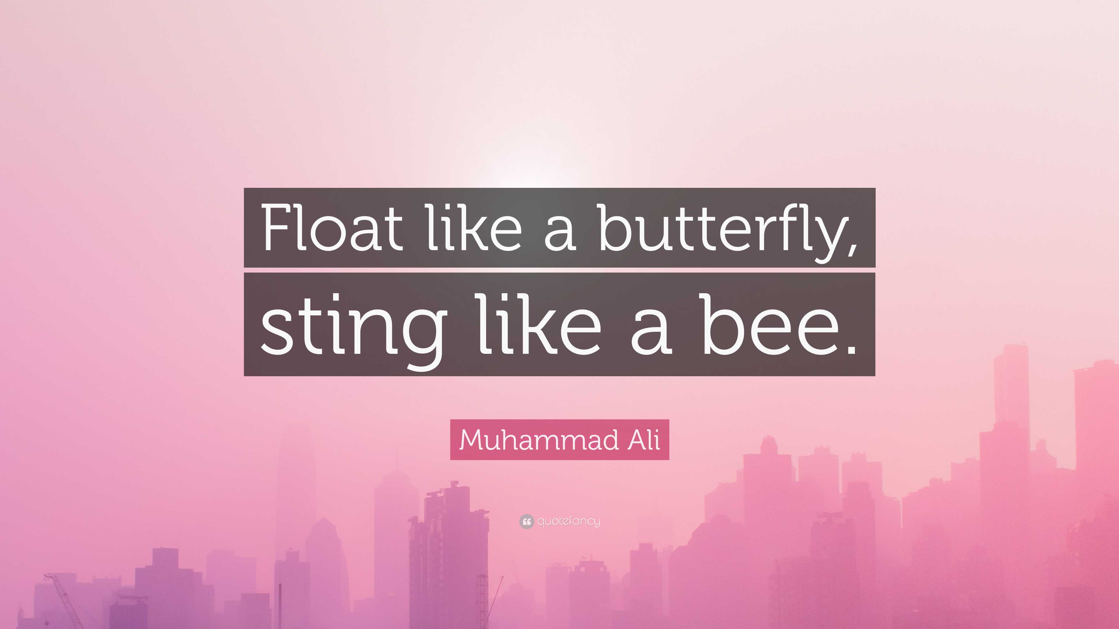 Muhammad Ali Quote: “Float like a butterfly, sting like a bee.”