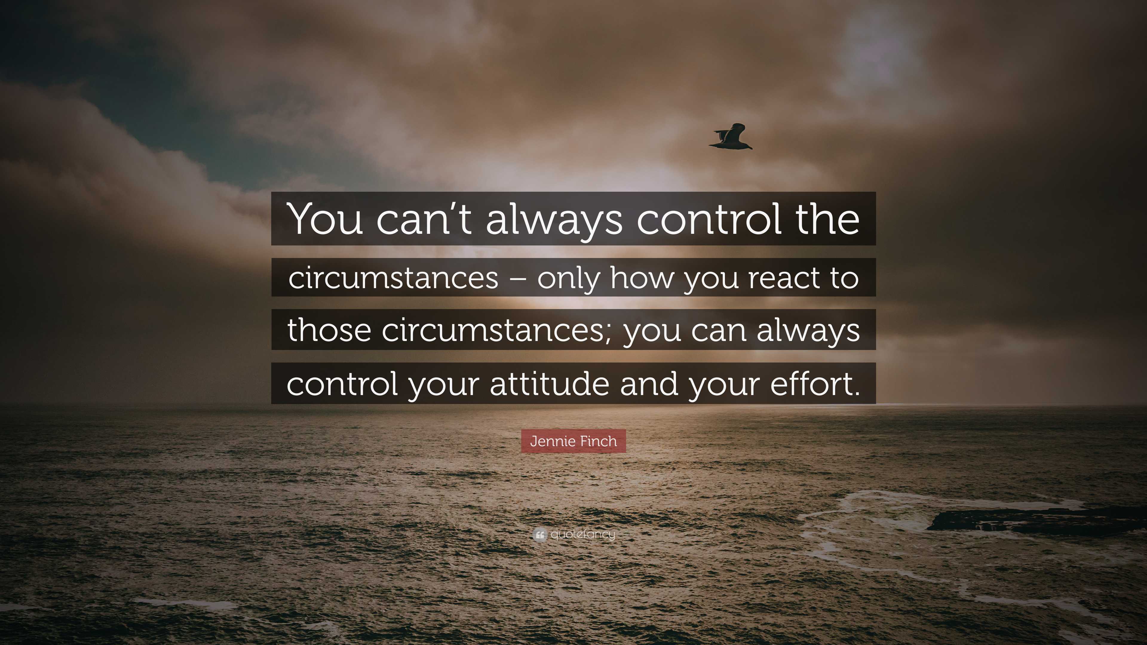 Jennie Finch Quote: “You can’t always control the circumstances – only ...