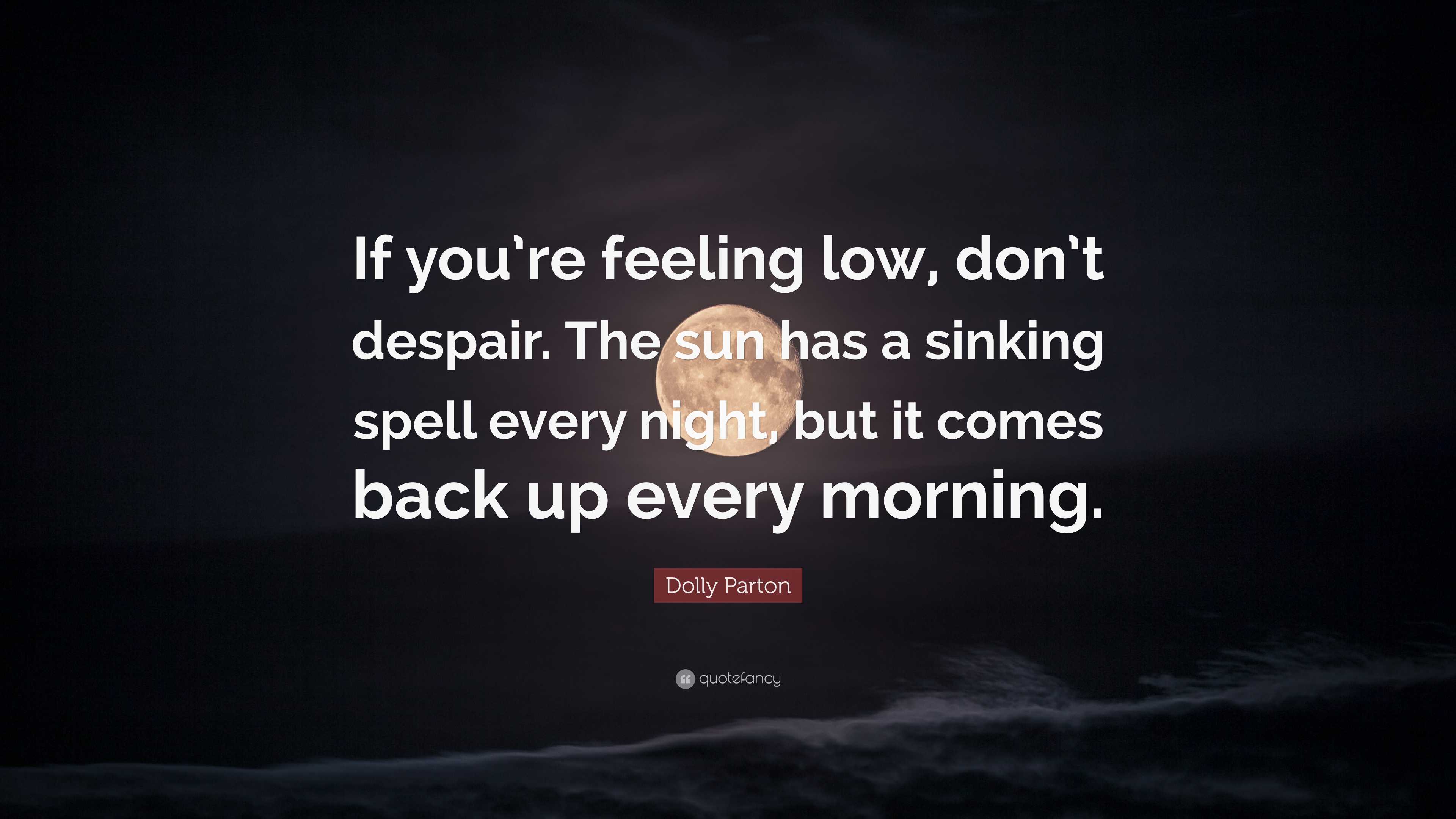 Feeling Low Quote When I Am Feeling Low All I Have To Do Is Watch My