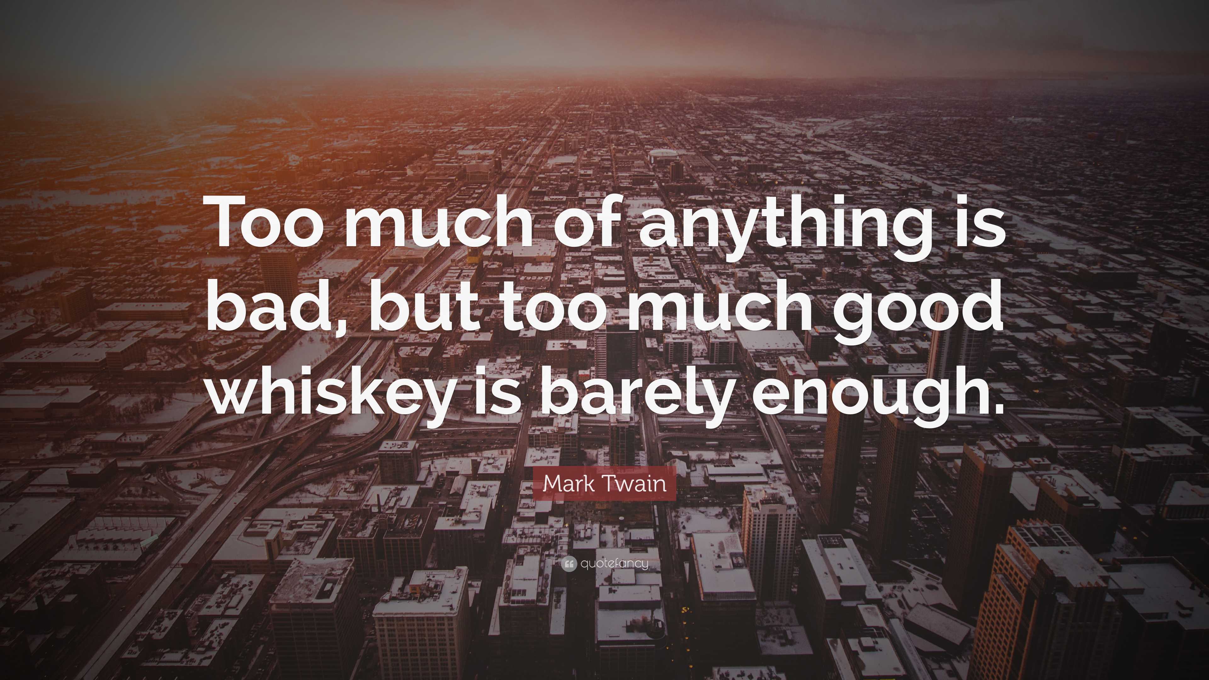 Mark Twain Quote: “Too much of anything is bad, but too much good ...