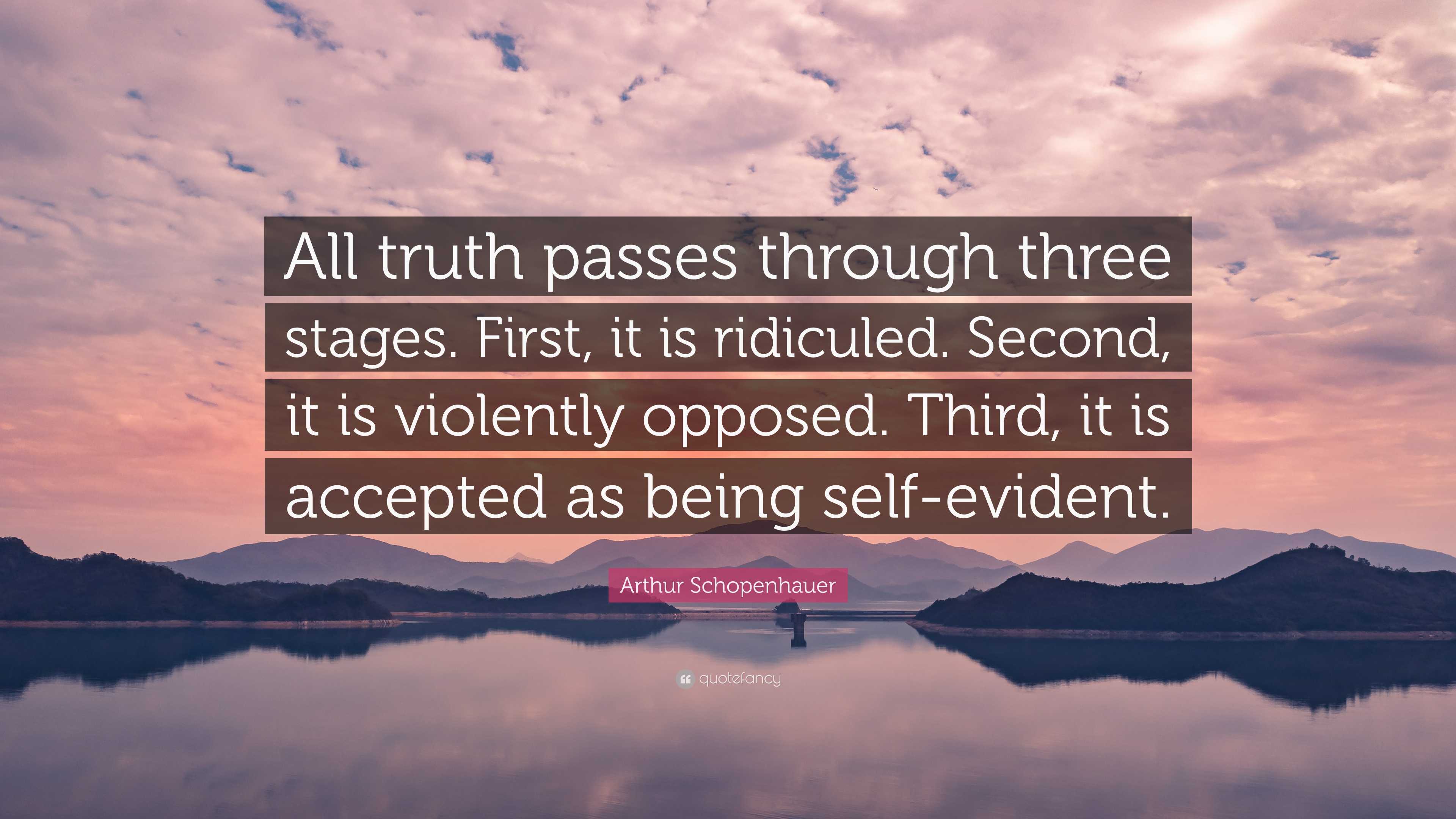 Arthur Schopenhauer Quote: “All truth passes through three stages ...