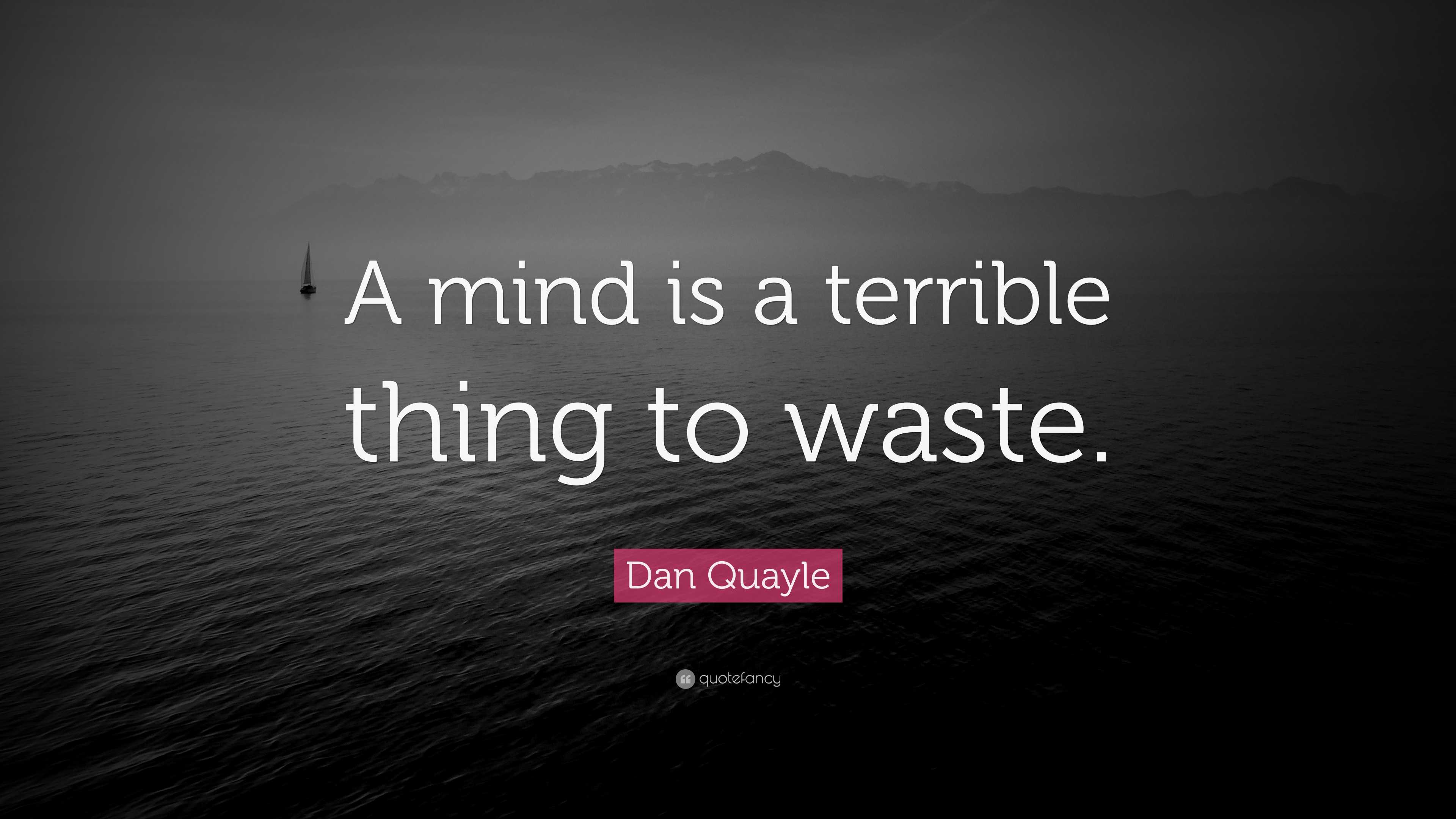 Dan Quayle Quote: “A mind is a terrible thing to waste.”