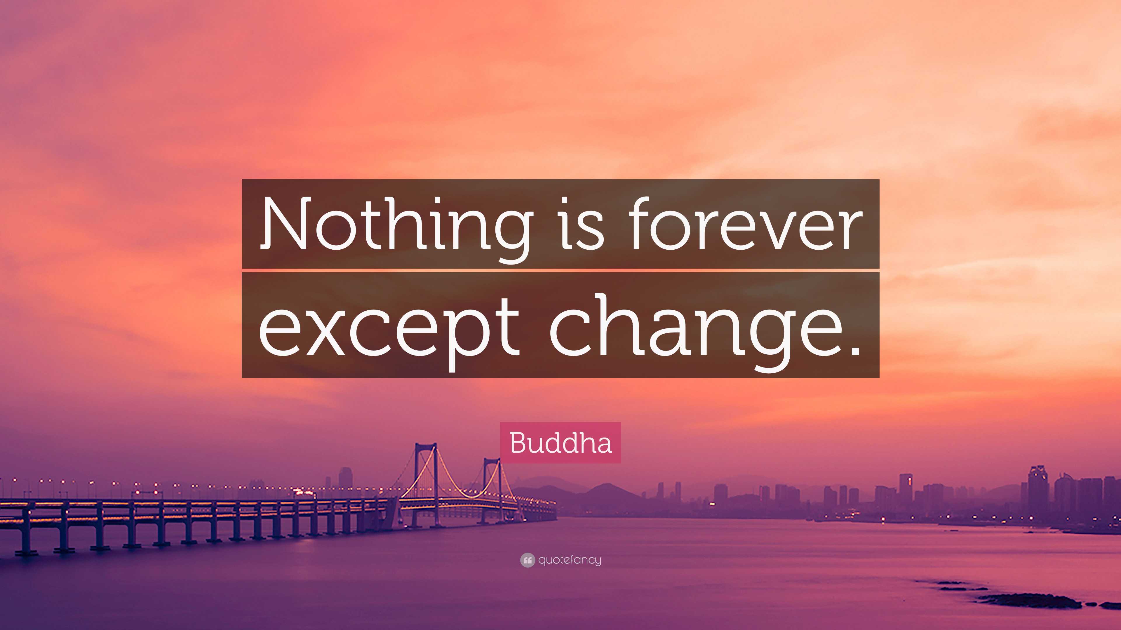 Buddha Quote: “Nothing is forever except change.”