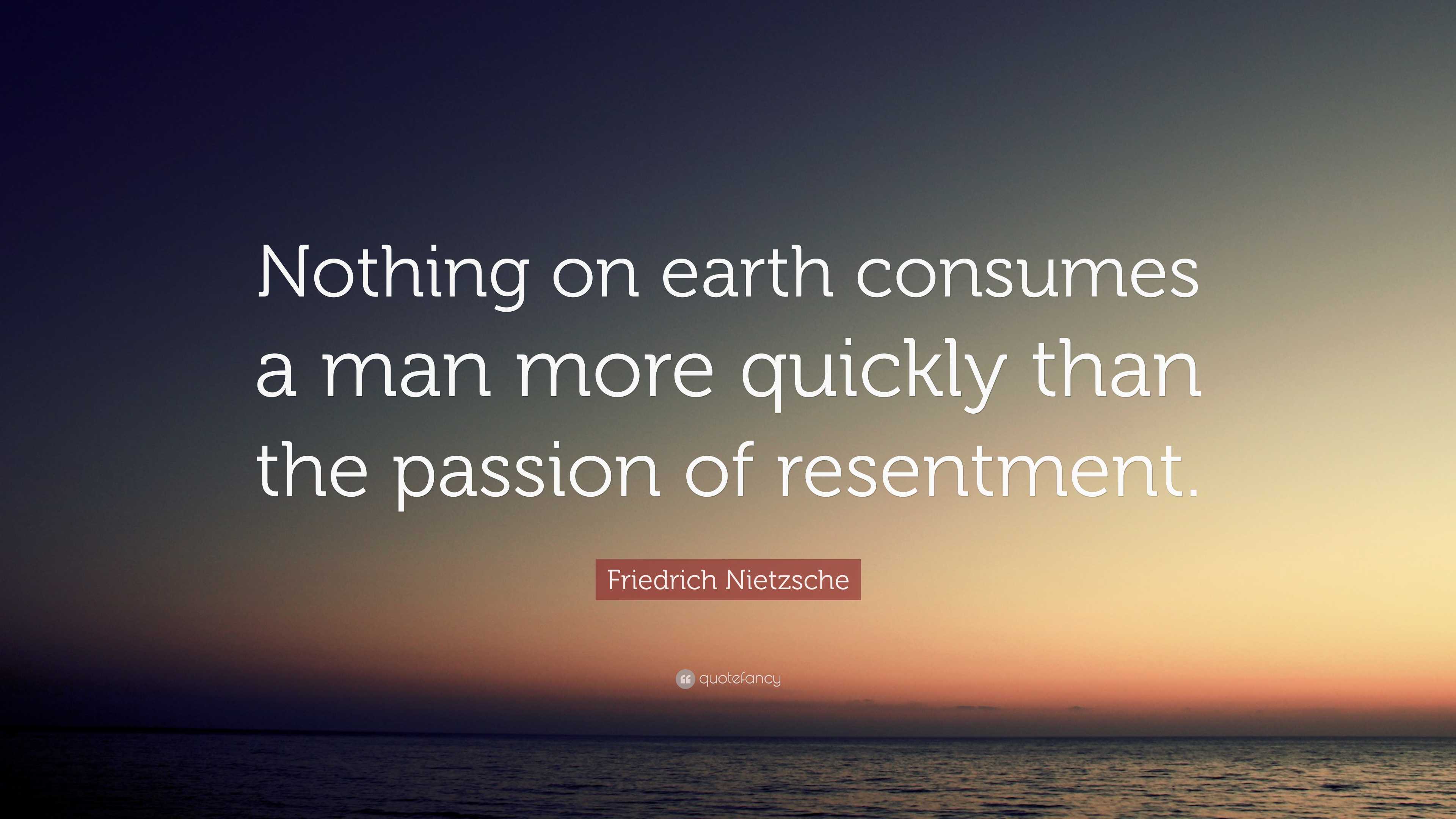 Friedrich Nietzsche Quote: “Nothing on earth consumes a man more ...