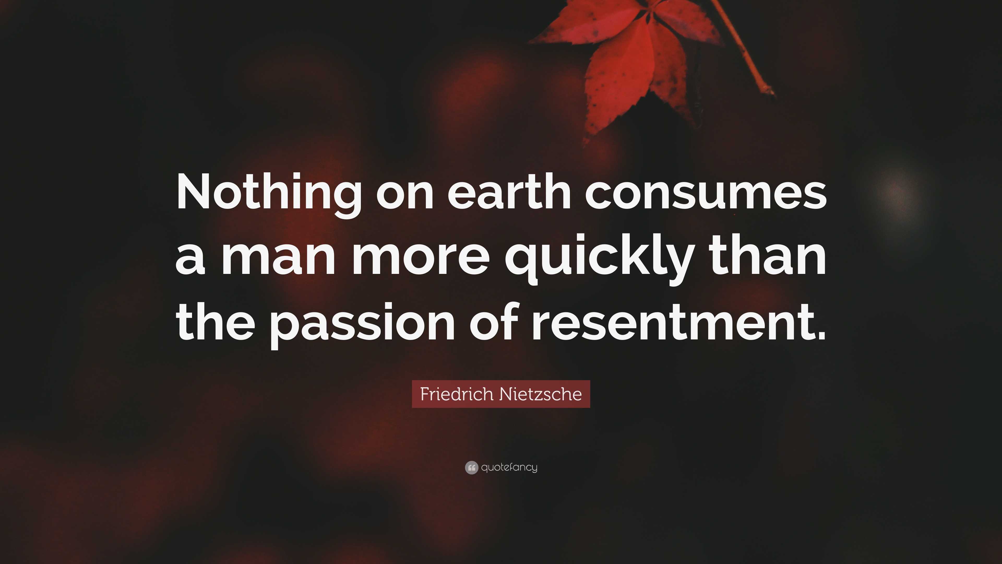 Friedrich Nietzsche Quote: “Nothing on earth consumes a man more ...