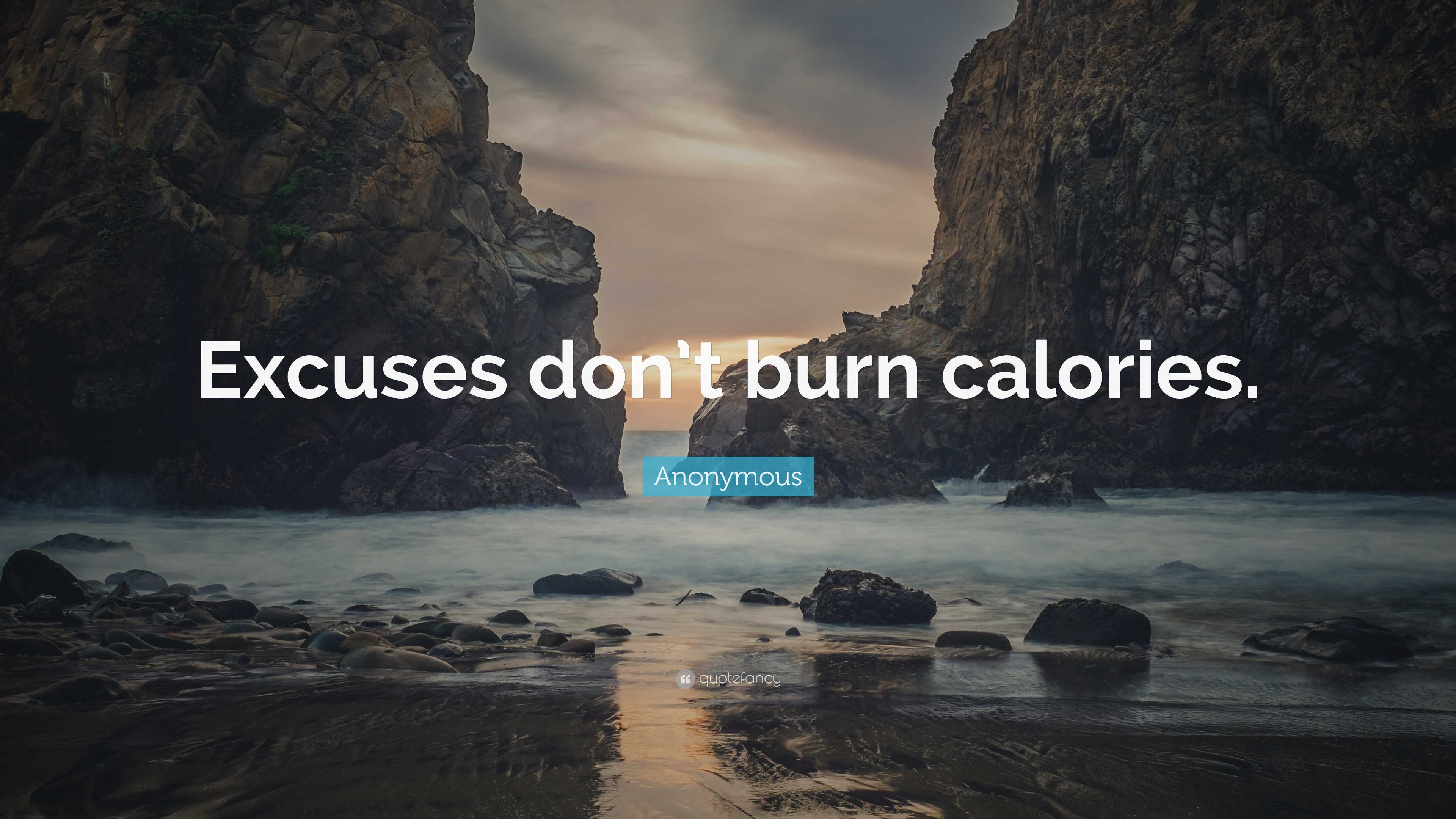 Anonymous Quote: “Excuses don’t burn calories.”